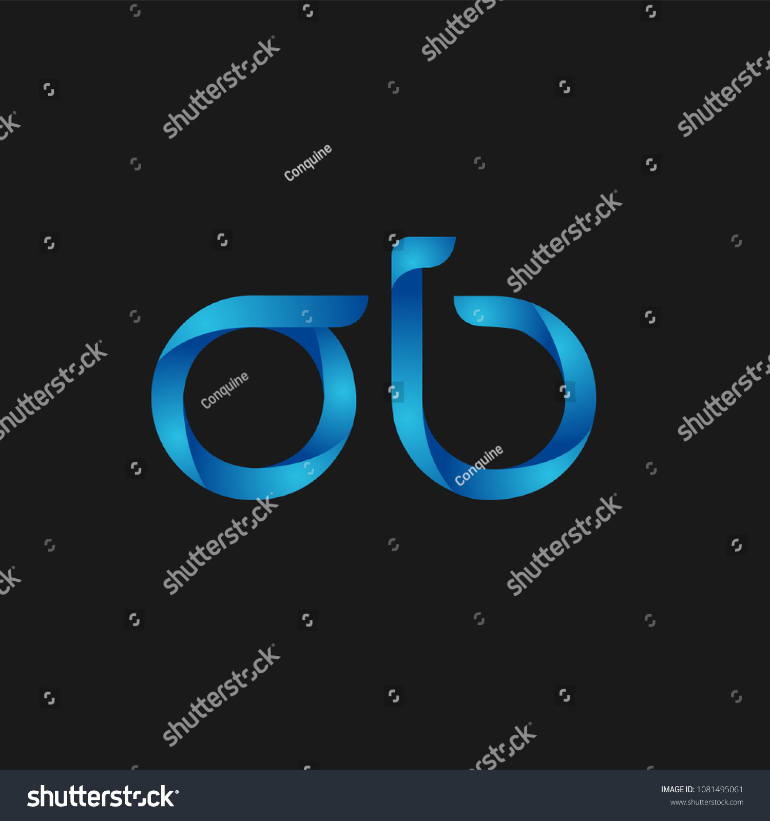 Initial Letter Ob Logo Design Stock Vector (Royalty Free) 1081495061 ...