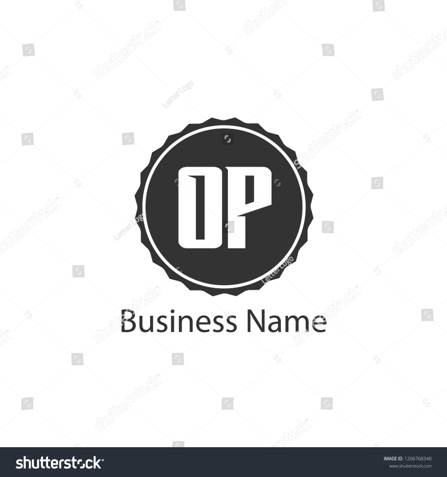 Initial Letter Op Logo Template Design Stock Vector (Royalty Free ...