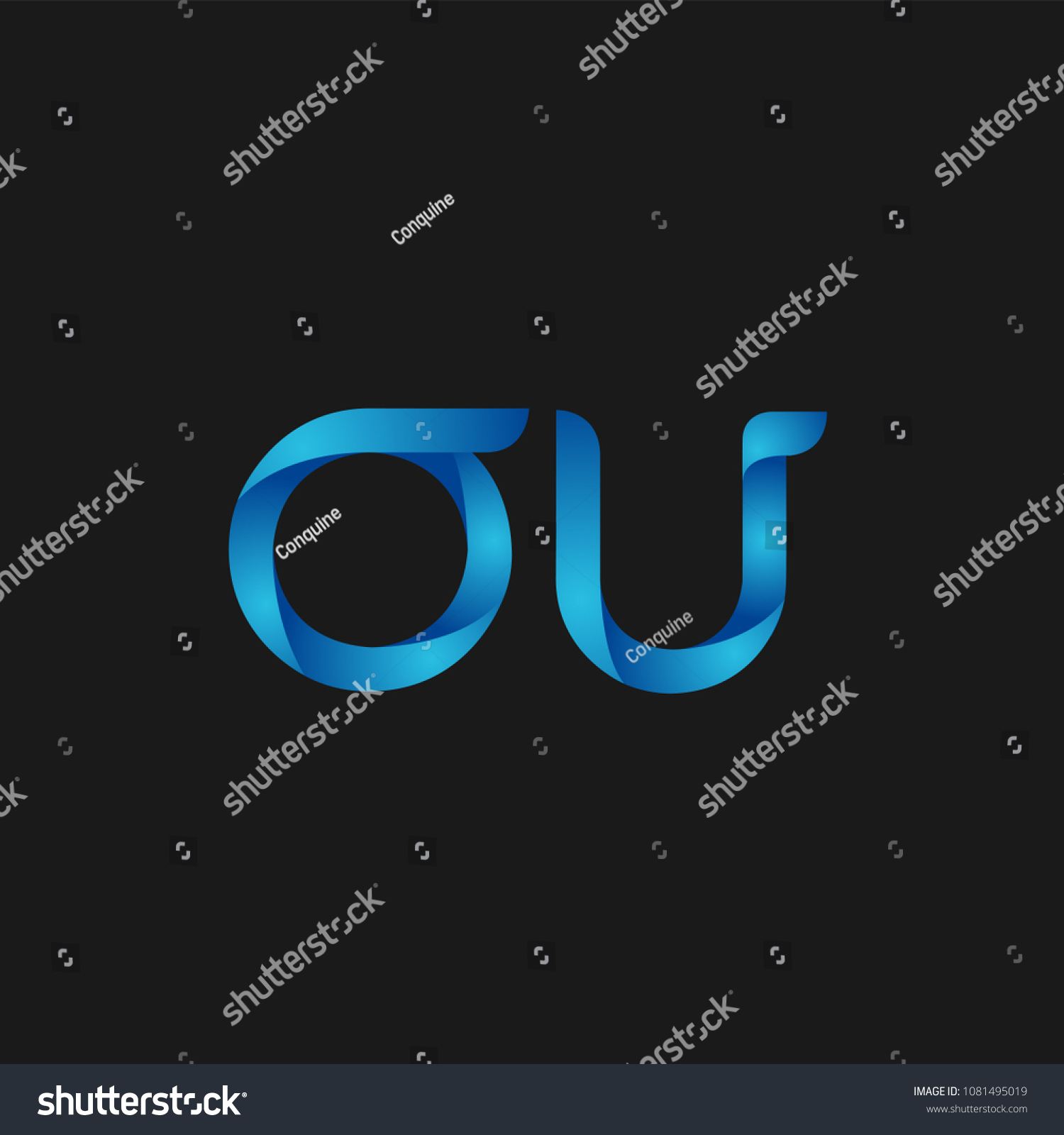 Initial Letter Ou Logo Design Stock Vector (Royalty Free) 1081495019