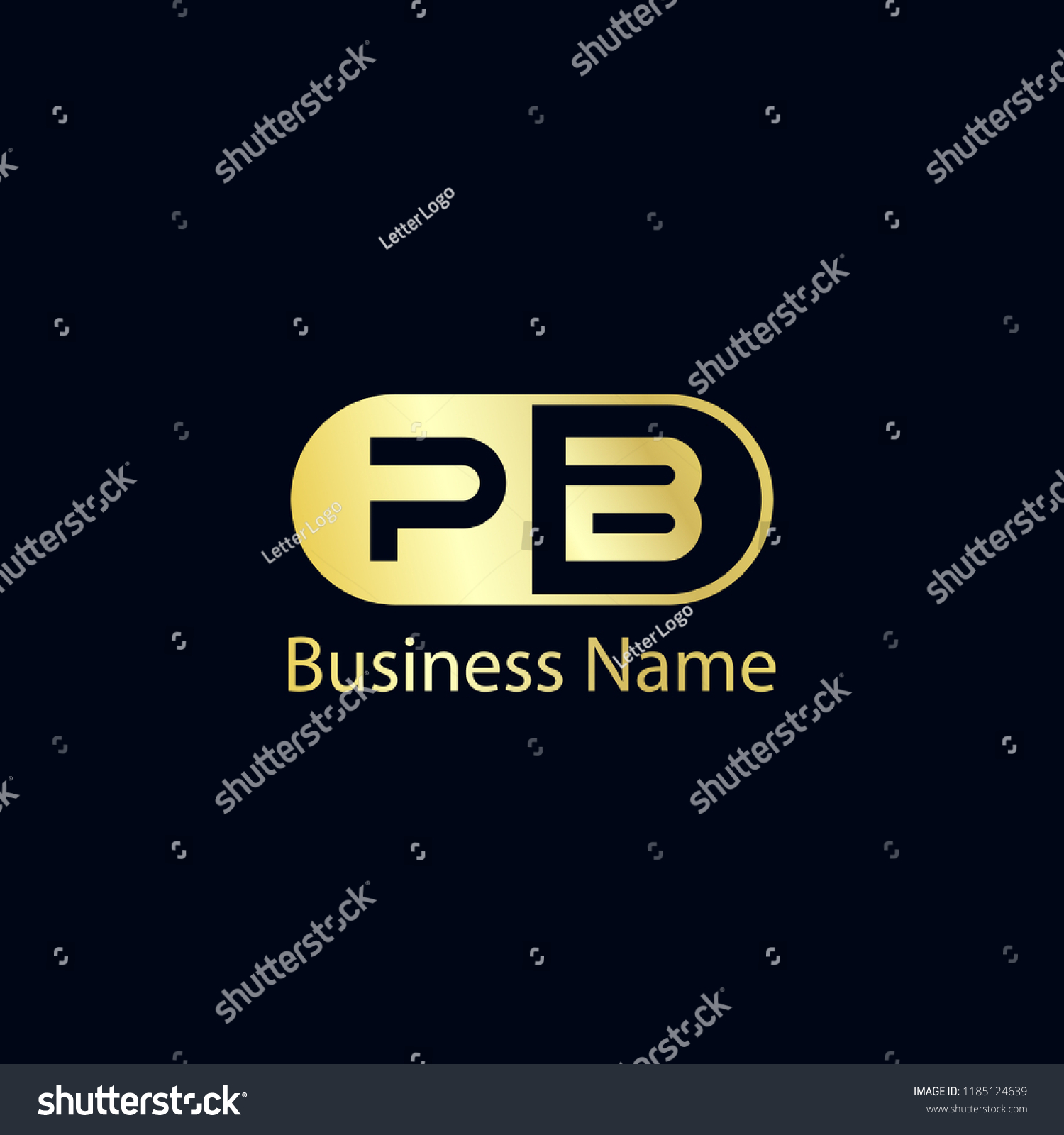 Initial Letter Pb Logo Template Design: vector de stock (libre de ...