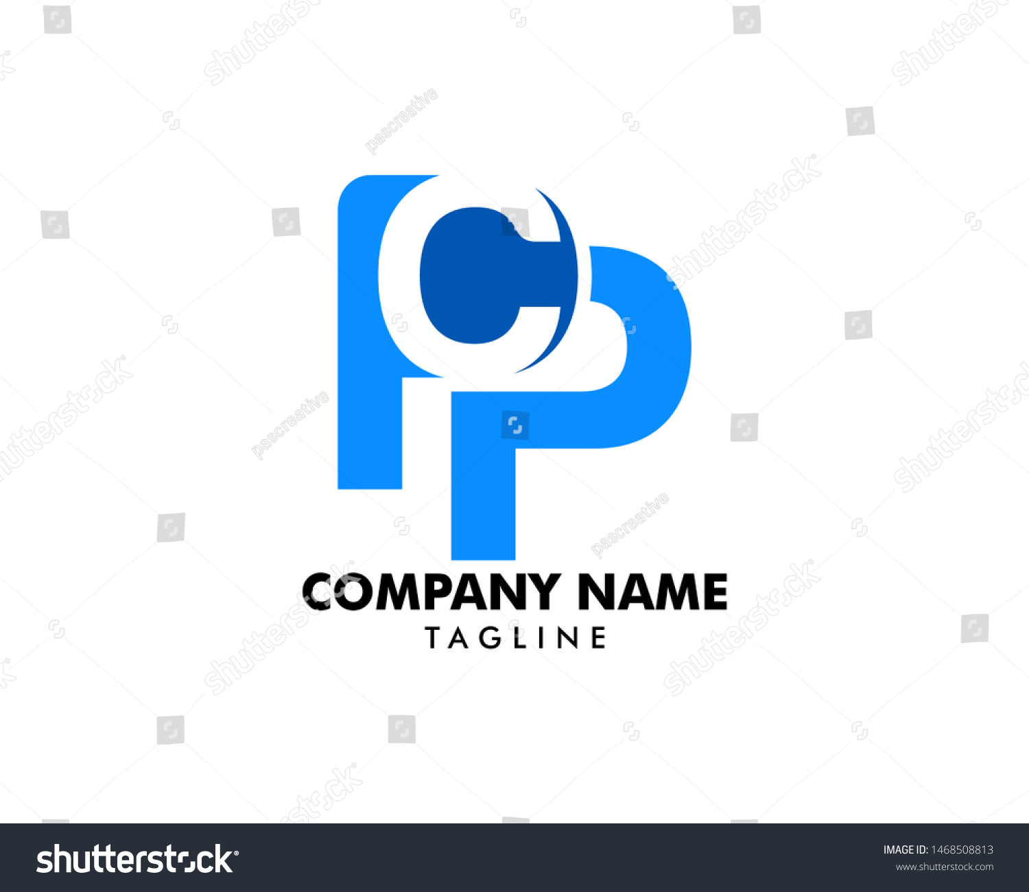 Initial Letter Pcp Logo Template Design: vector de stock (libre de ...
