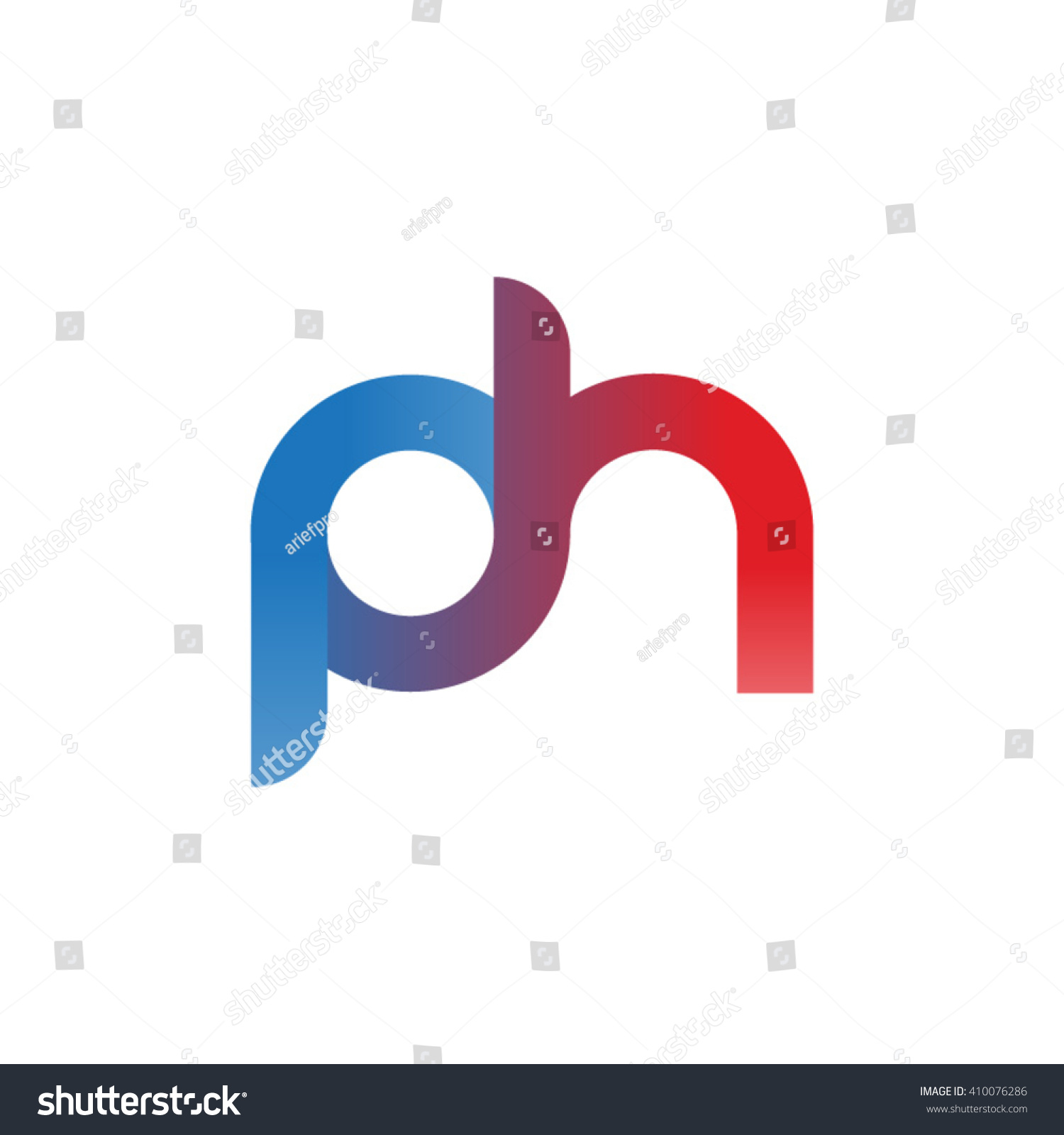 Initial Letter Ph Linked Round Lowercase Stock Vector (Royalty Free ...
