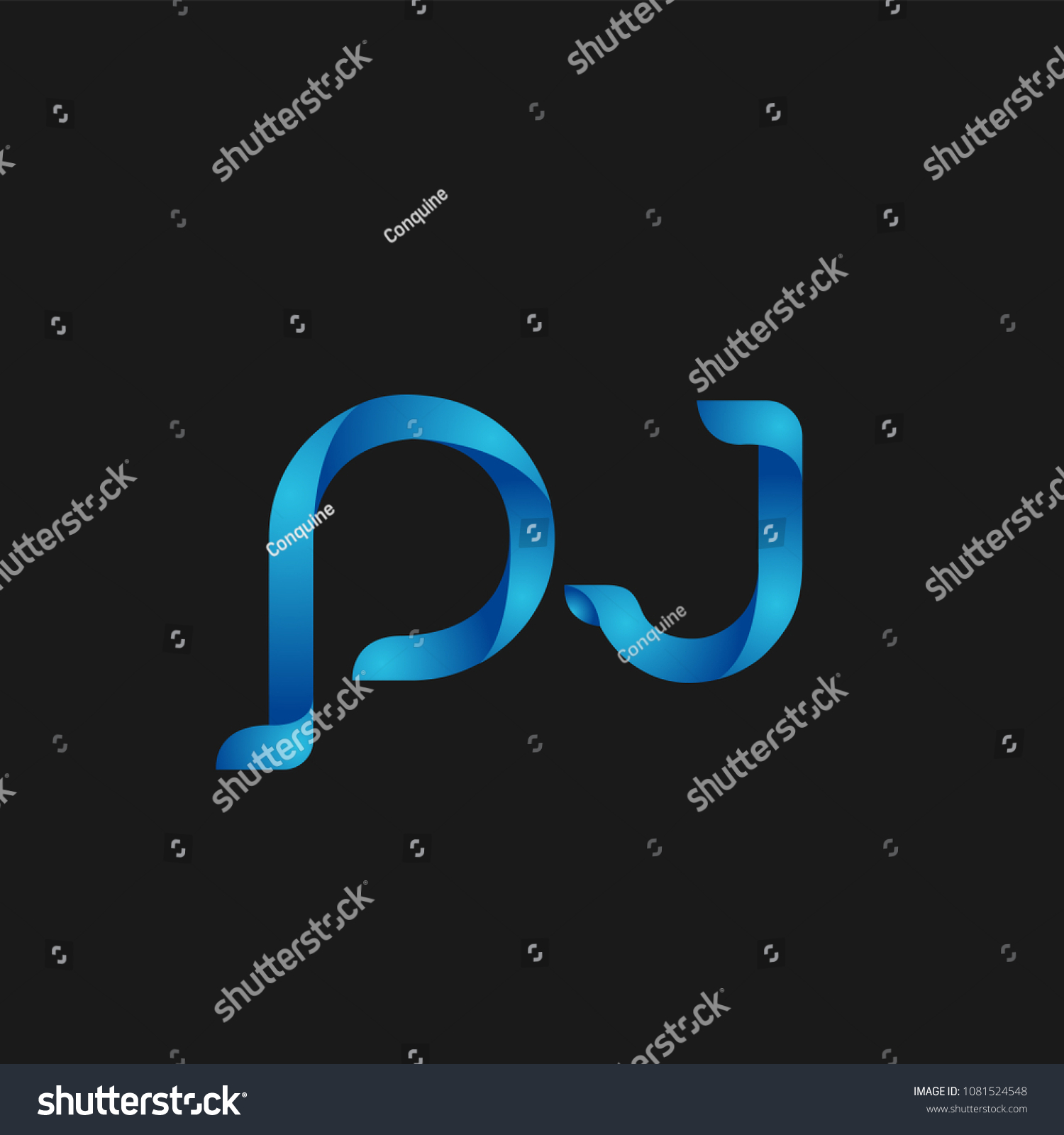 Initial Letter Pj Logo Design Stock Vector (Royalty Free) 1081524548 ...