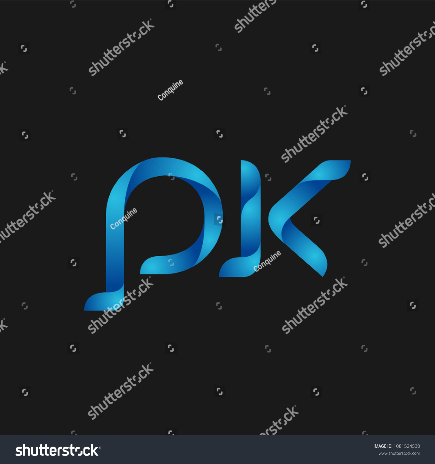 Initial Letter Pk Logo Design Stock Vector (Royalty Free) 1081524530