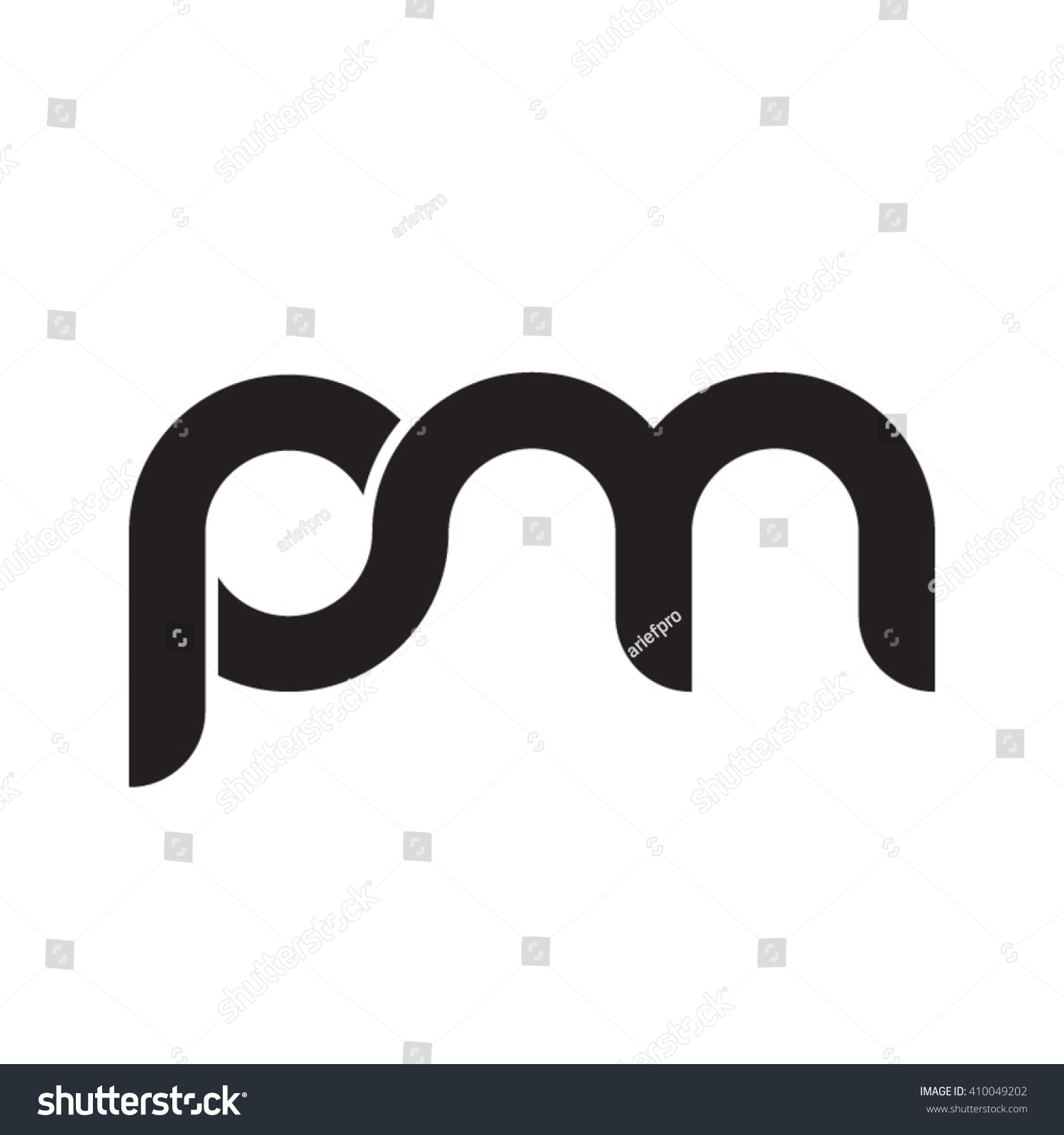 Initial Letter Pm Linked Round Lowercase Monogram Logo Black Stock Vector Illustration 410049202