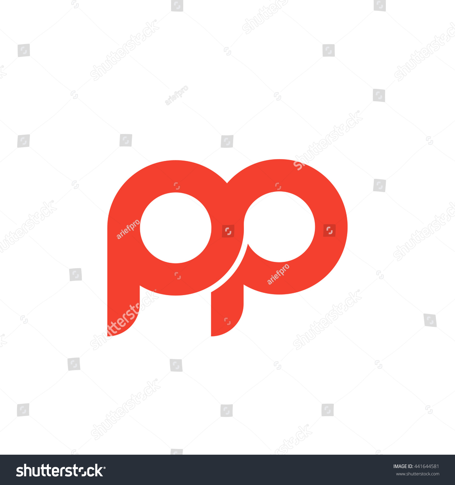 Initial Letter Pp Linked Round Lowercase Stock Vector (Royalty Free ...