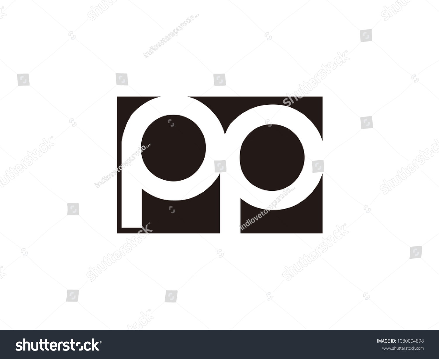Initial Letter Pp Lowercase Logo Black Stock Vector (Royalty Free ...