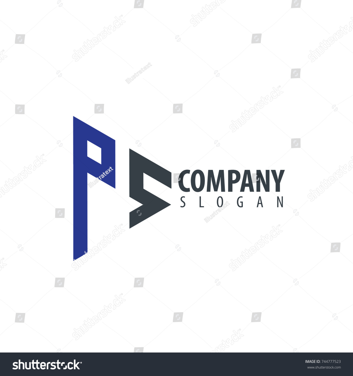 Initial Letter Ps Linked Triangle Design Stock Vector (Royalty Free ...
