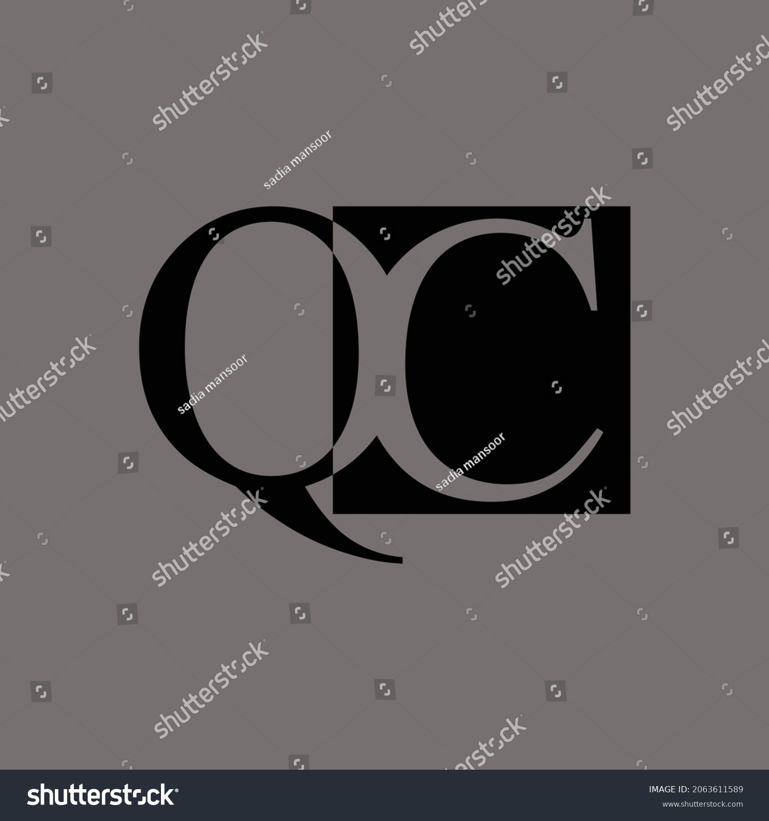Initial Letter Qc Logo Design Stock Vector (Royalty Free) 2063611589