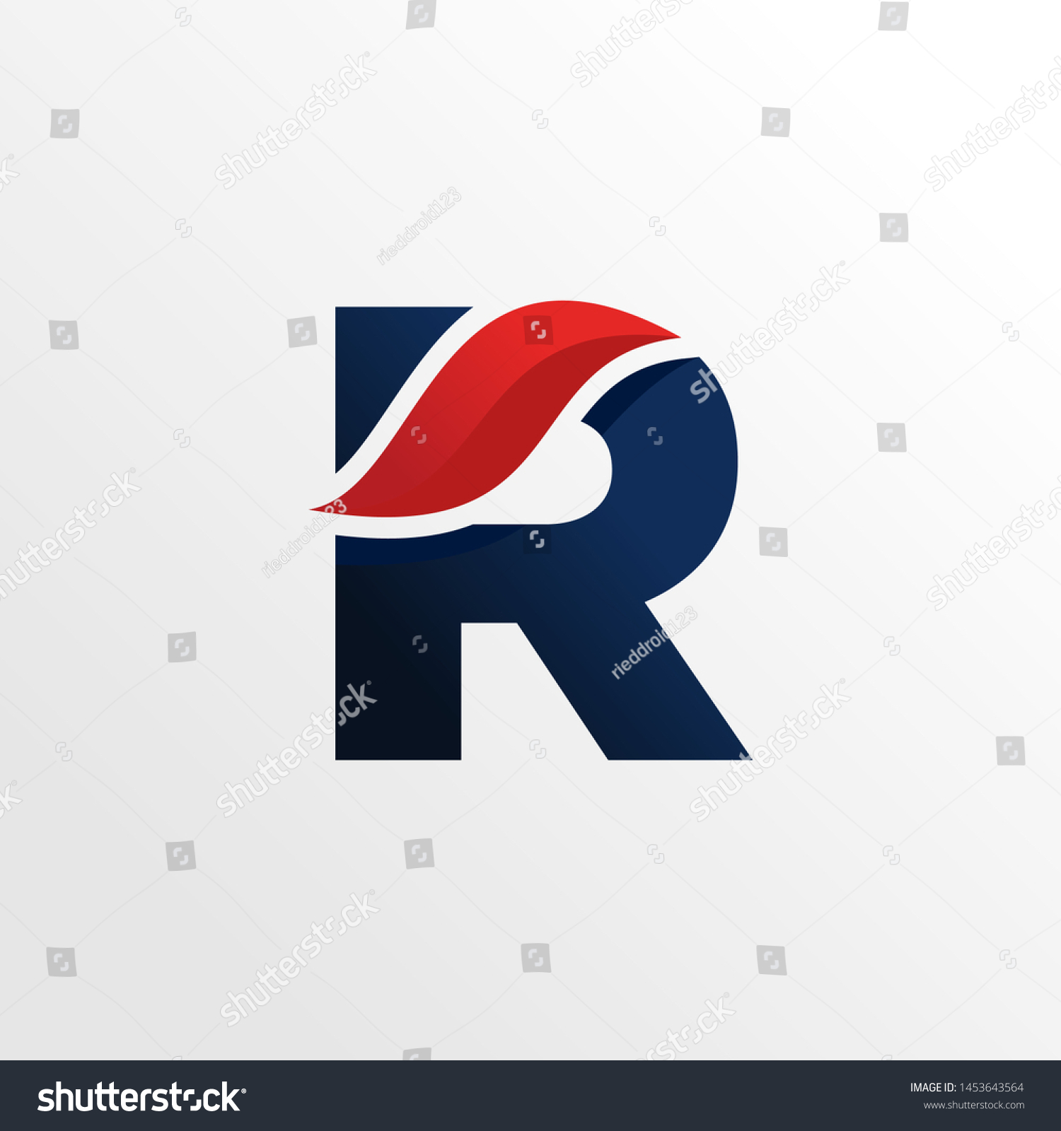 Initial Letter R Logo Design Red Stock Vector (Royalty Free) 1453643564 ...