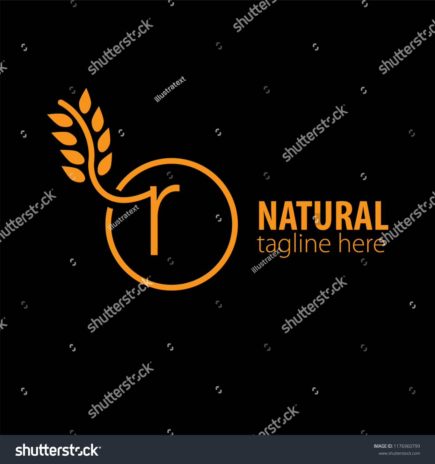 Initial Letter R Natural Design Logo Stock Vector (Royalty Free ...