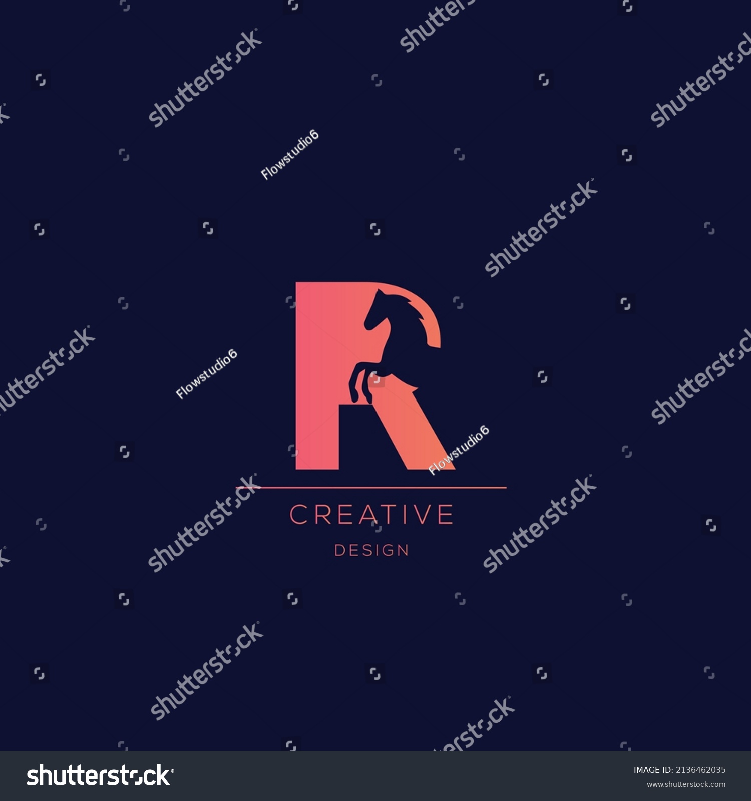 Initial Letter R Negative Space Logo Stock Vector (Royalty Free ...