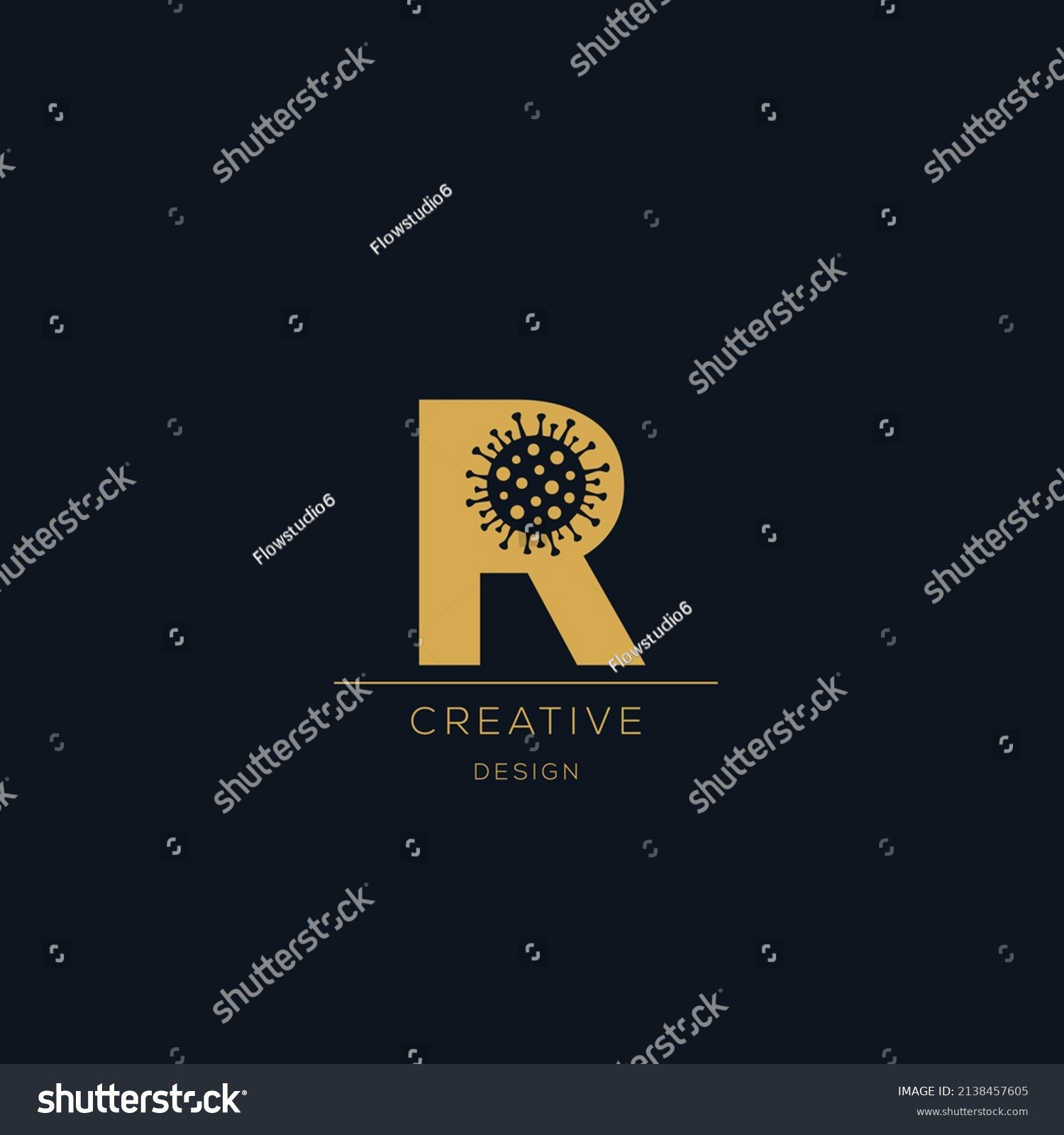 Initial Letter R Negative Space Logo Stock Vector (Royalty Free ...