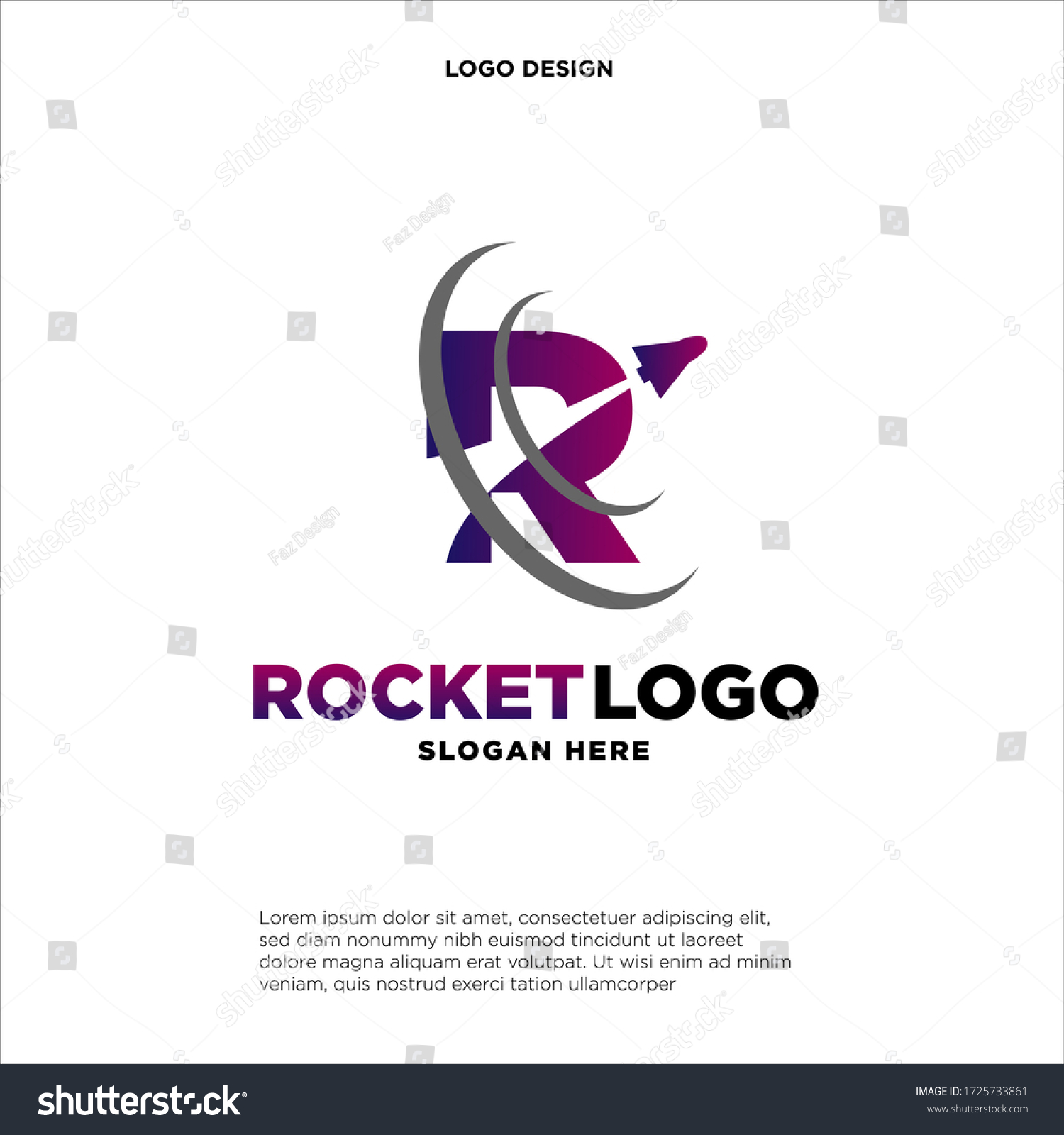 Initial Letter R Rocket Logo Design Stock Vector (Royalty Free ...