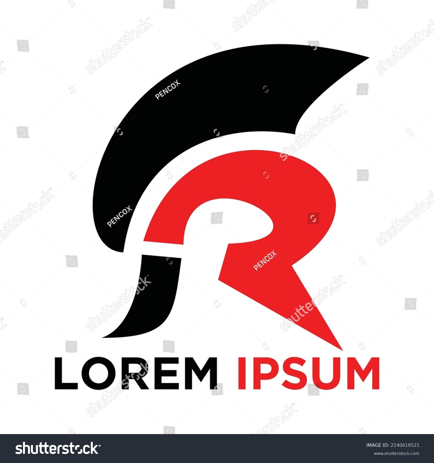 Initial Letter R Spartan Logo Stock Vector (Royalty Free) 2140618521 ...