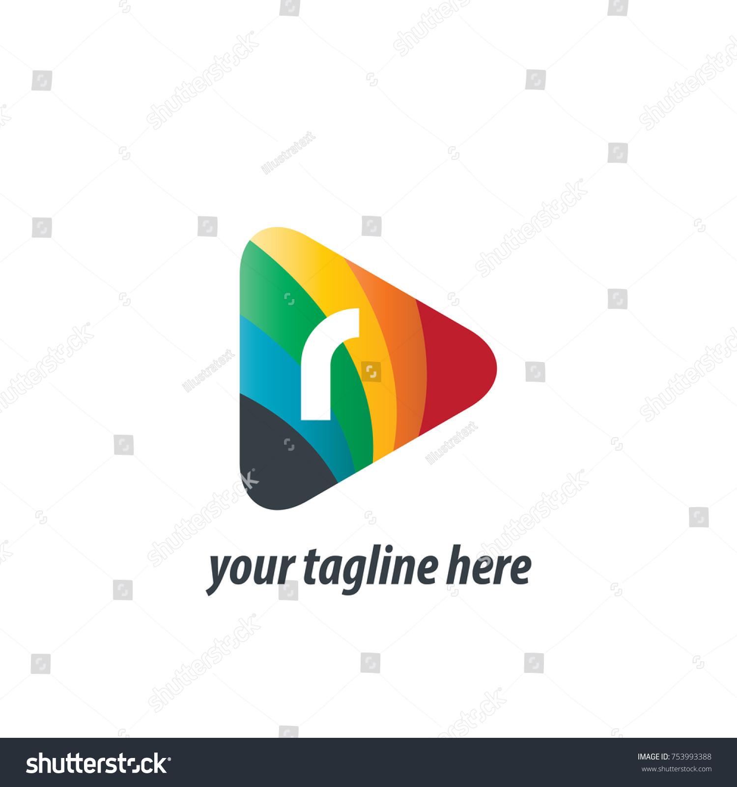 Initial Letter R Triangle Design Logo Stock Vector (Royalty Free) 753993388