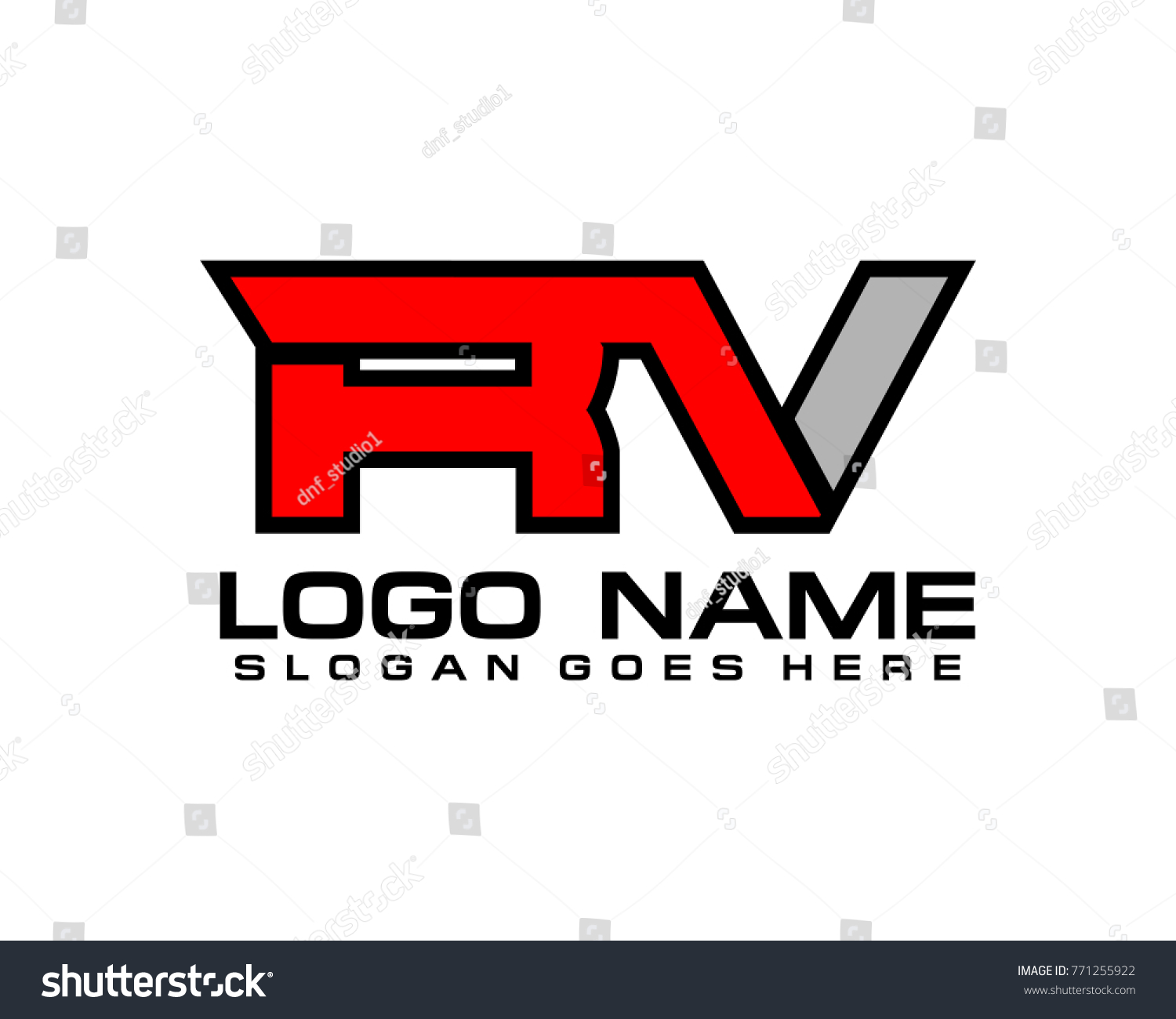 Initial Letter R V Logo Template Stock Vector (Royalty Free) 771255922 ...