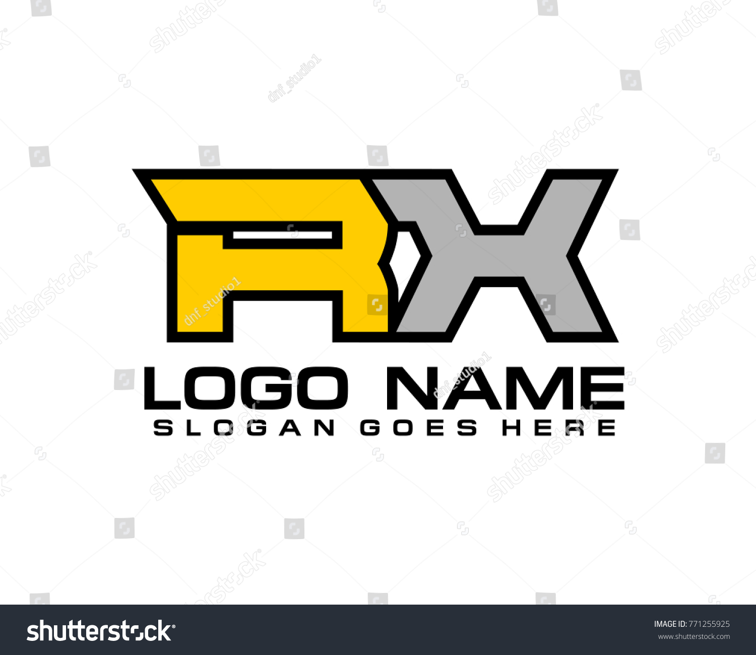 Initial Letter R X Logo Template Stock Vector (Royalty Free) 771255925 ...