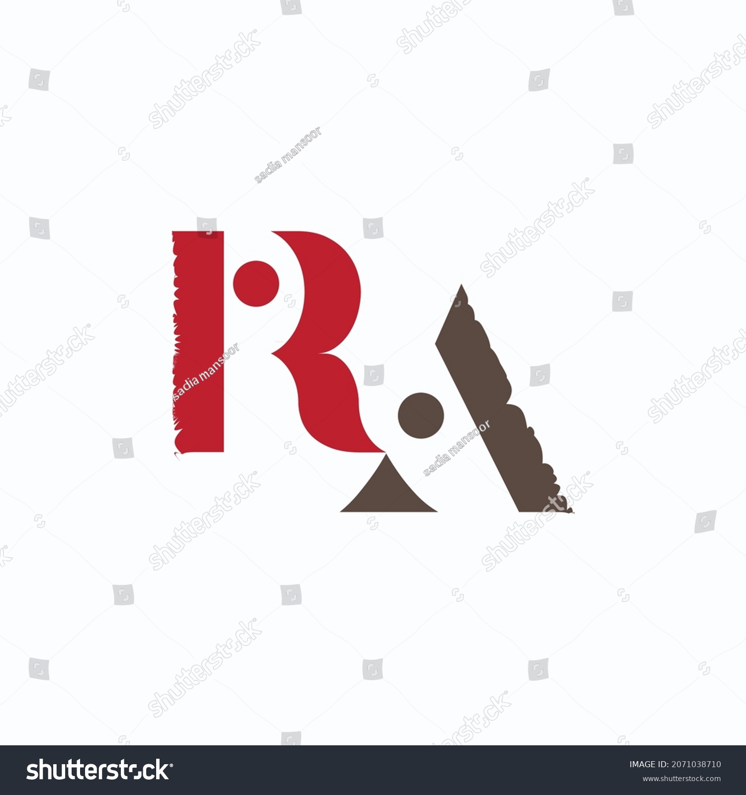 Initial Letter Ra Logo Design Stock Vector (Royalty Free) 2071038710 ...