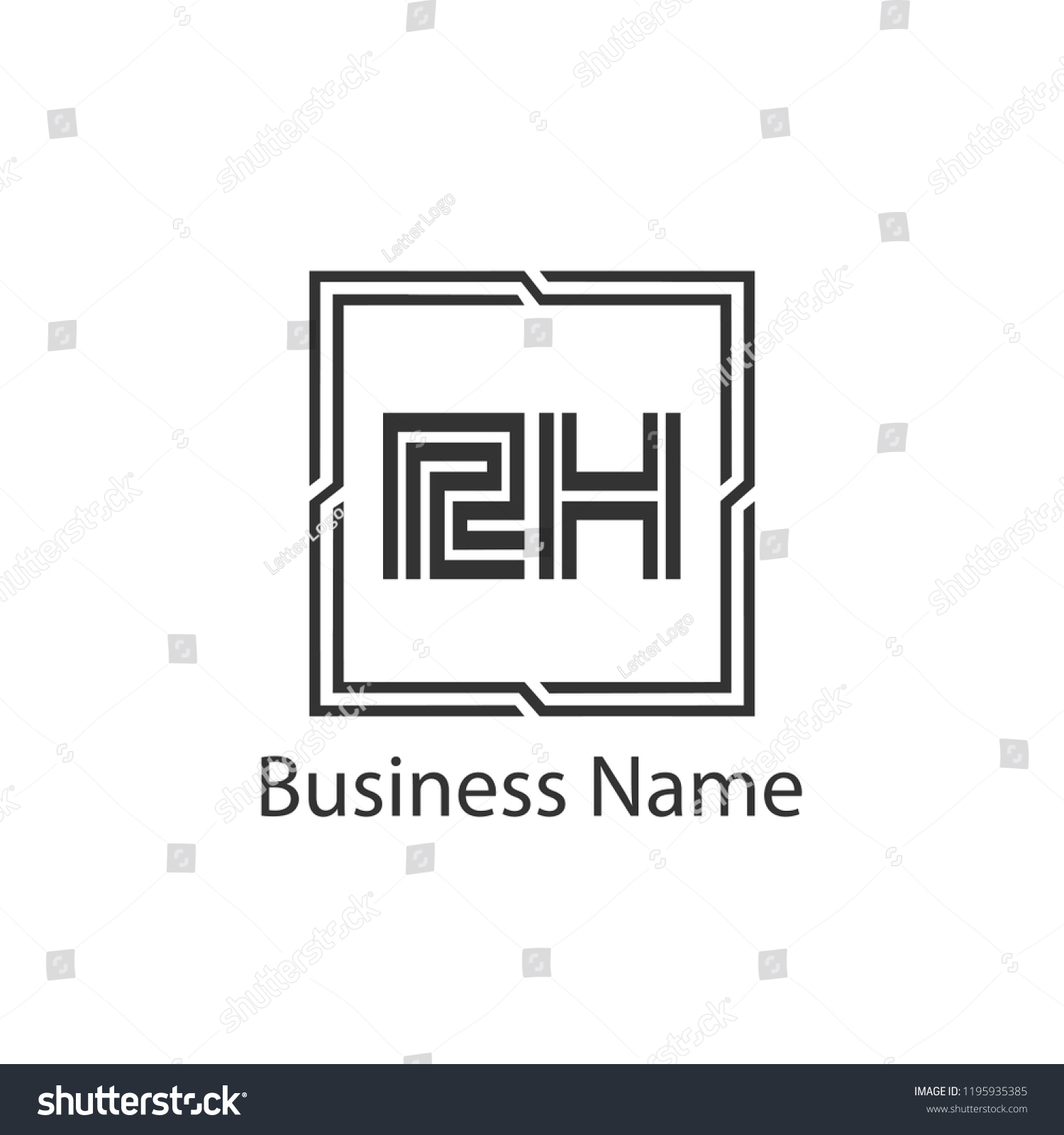 Initial Letter Rh Logo Template Design Stock Vector (Royalty Free ...