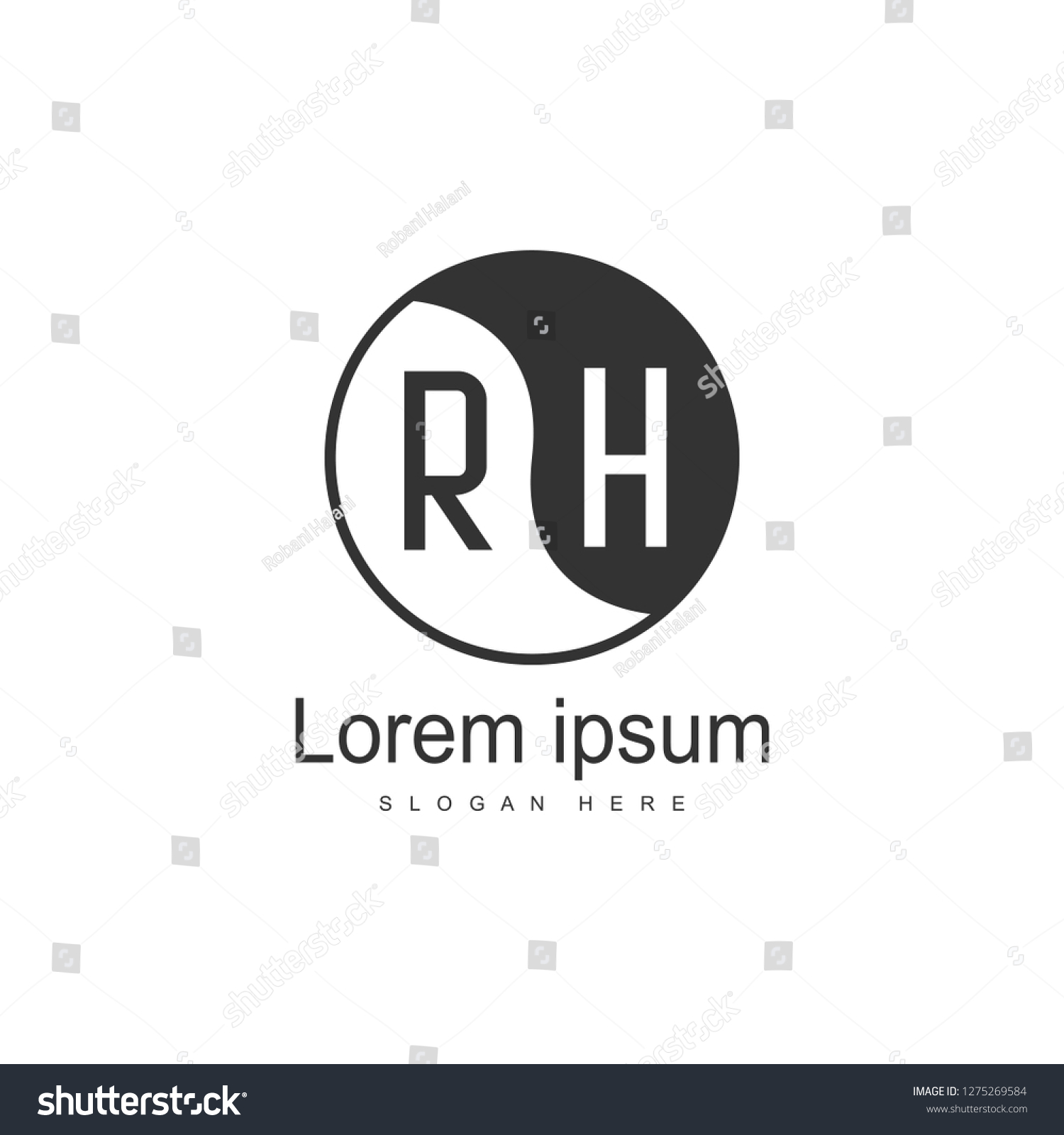 Initial Letter Rh Logo Template Design Stock Vector (Royalty Free ...