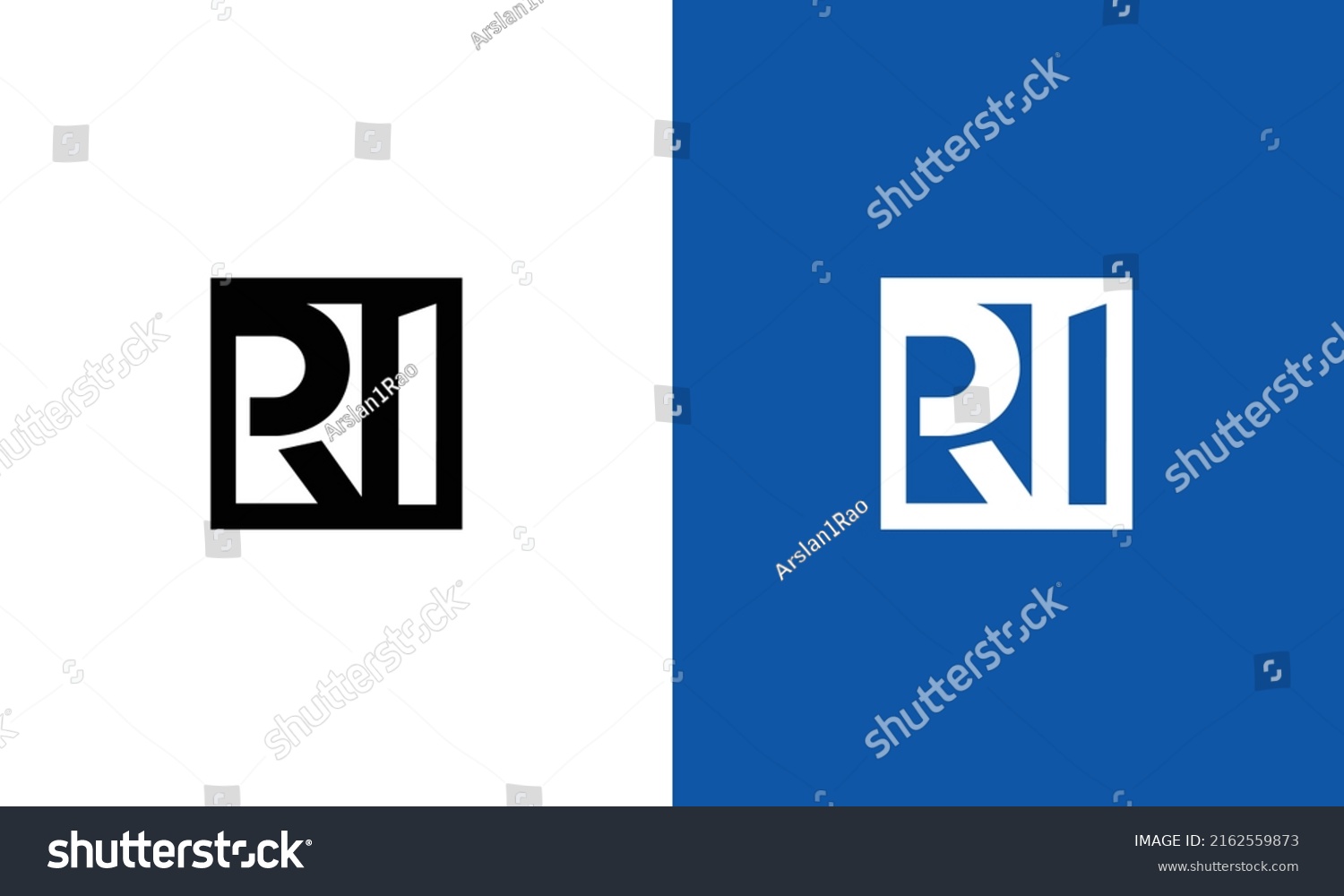 Initial Letter Ri Logo Template Design Stock Vector (Royalty Free ...