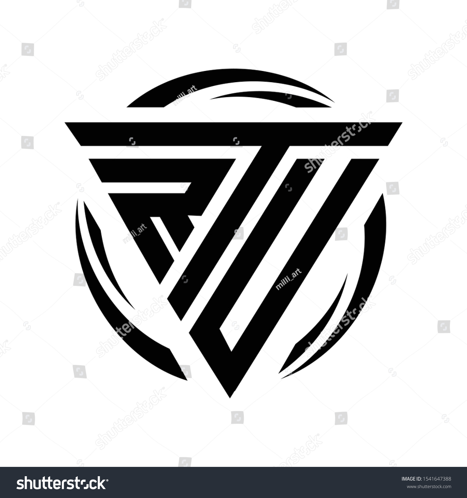 Initial Letter Rtu Triangle Monogram Simple Stock Vector (Royalty Free ...
