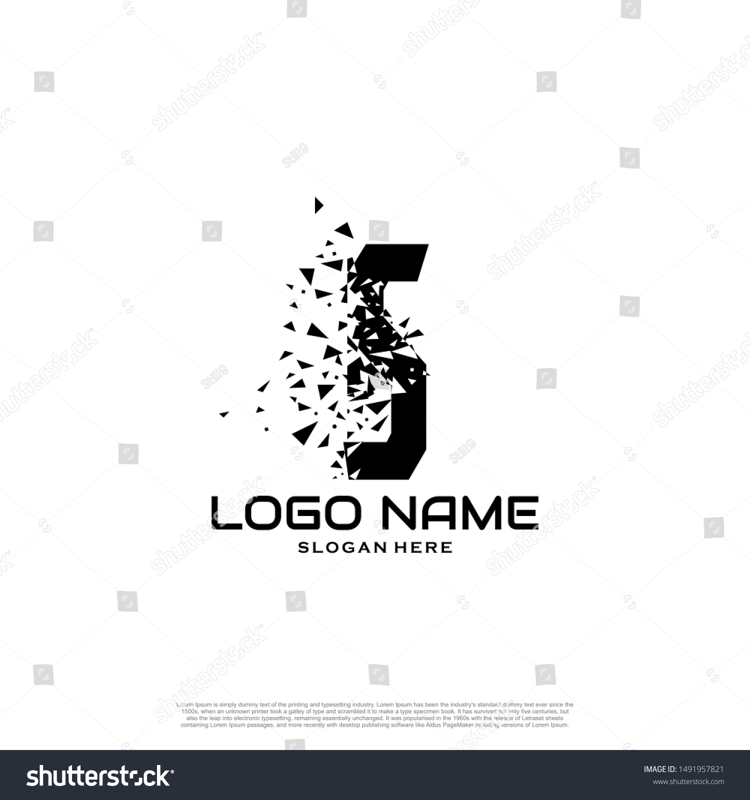 Initial Letter S Logo Broken Shapes Stock Vector (Royalty Free ...