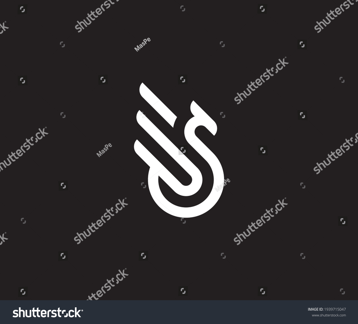Initial Letter S Swan Monogram Logo Stock Vector (Royalty Free ...