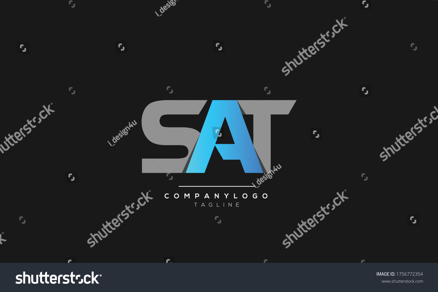 Initial Letter Sat Logo Design: เวกเตอร์สต็อก (ปลอดค่าลิขสิทธิ์ ...