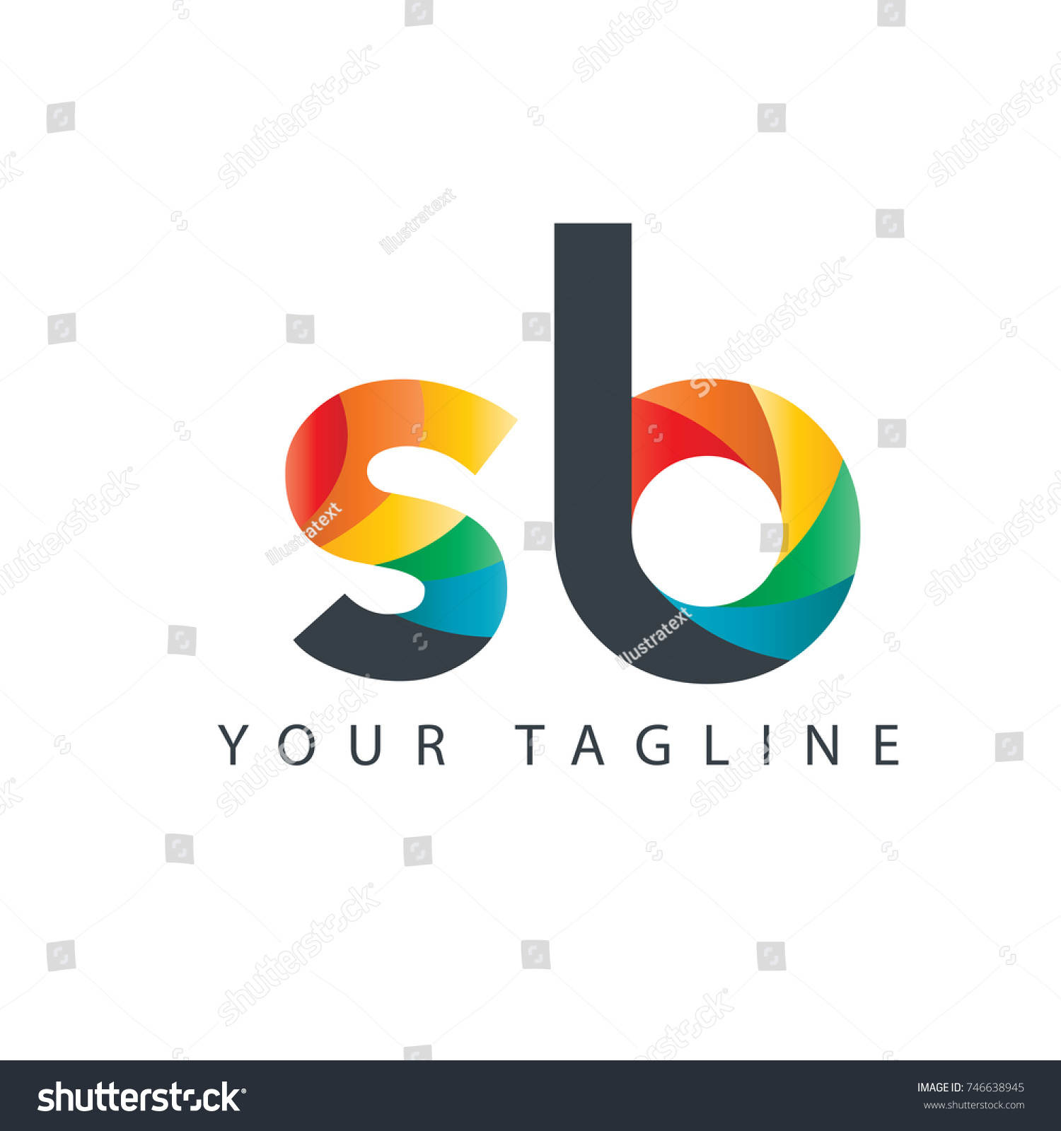 Initial Letter Sb Rounded Design Logo Stock Vector (Royalty Free ...