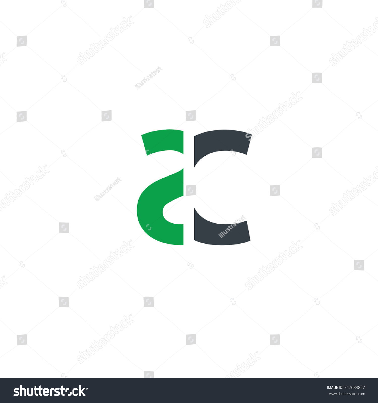 Initial Letter Sc Design Logo Stock Vector (Royalty Free) 747688867