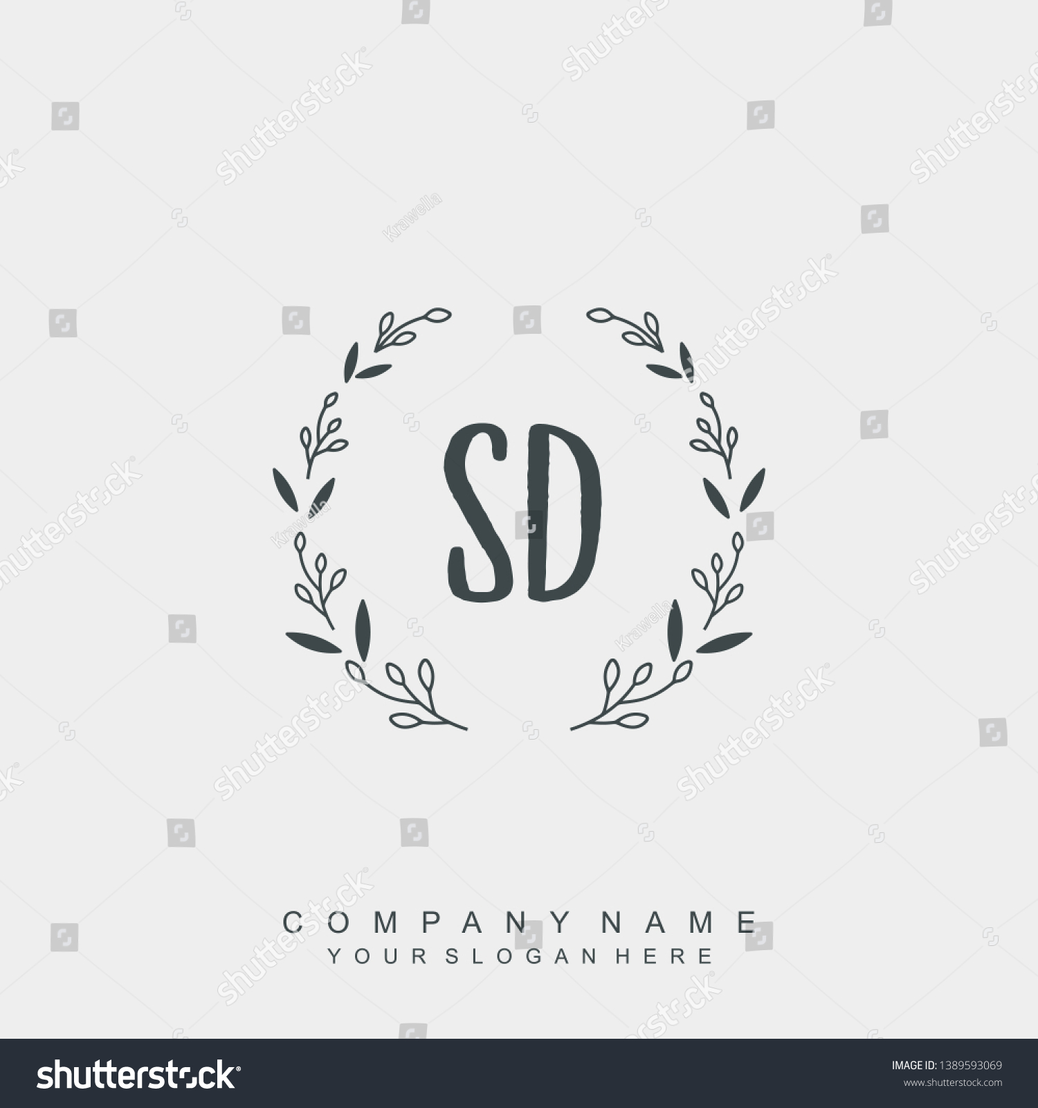 Initial Letter Sd Beautiful Handwriting Logo Stock Vector (Royalty Free ...