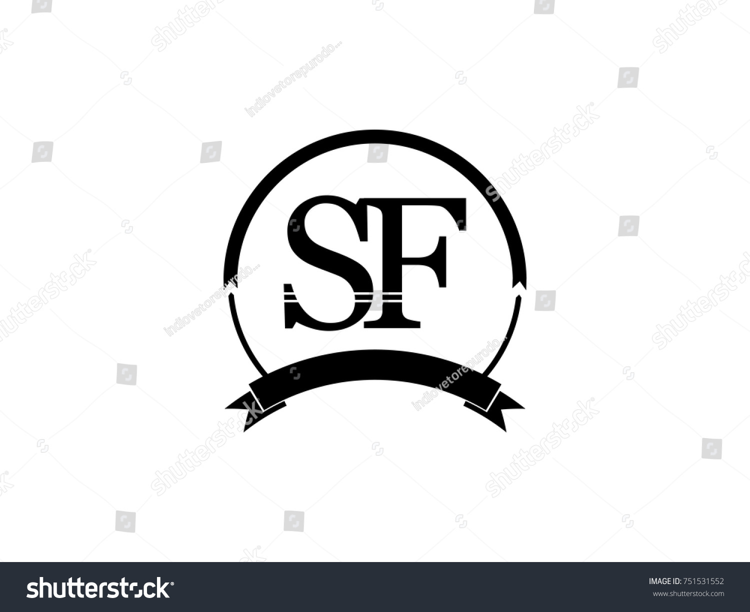 Initial Letter Sf Logo Monogram Retro Stock Vector (Royalty Free) 751531552
