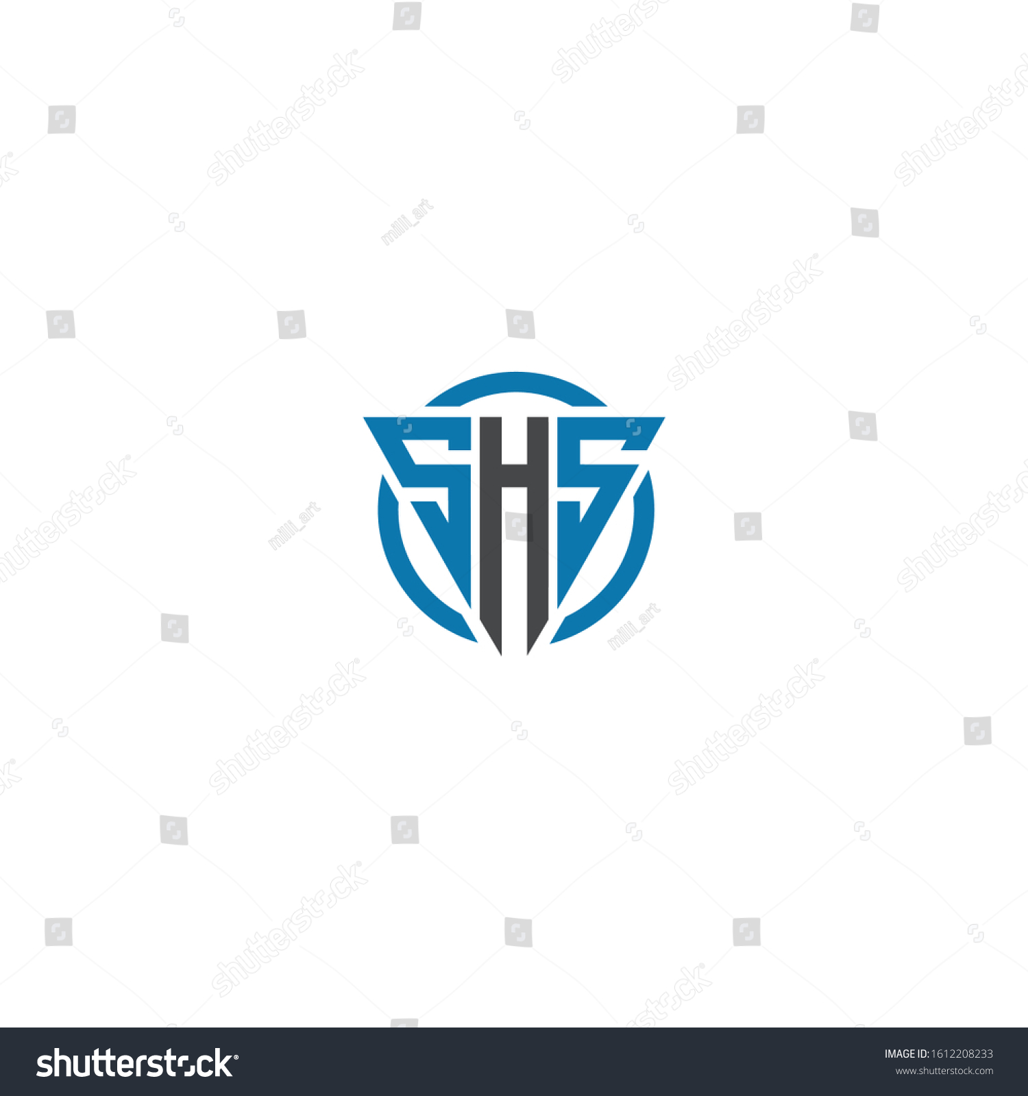 Initial Letter Shs Triangle Monogram Cool Stock Vector (Royalty Free ...