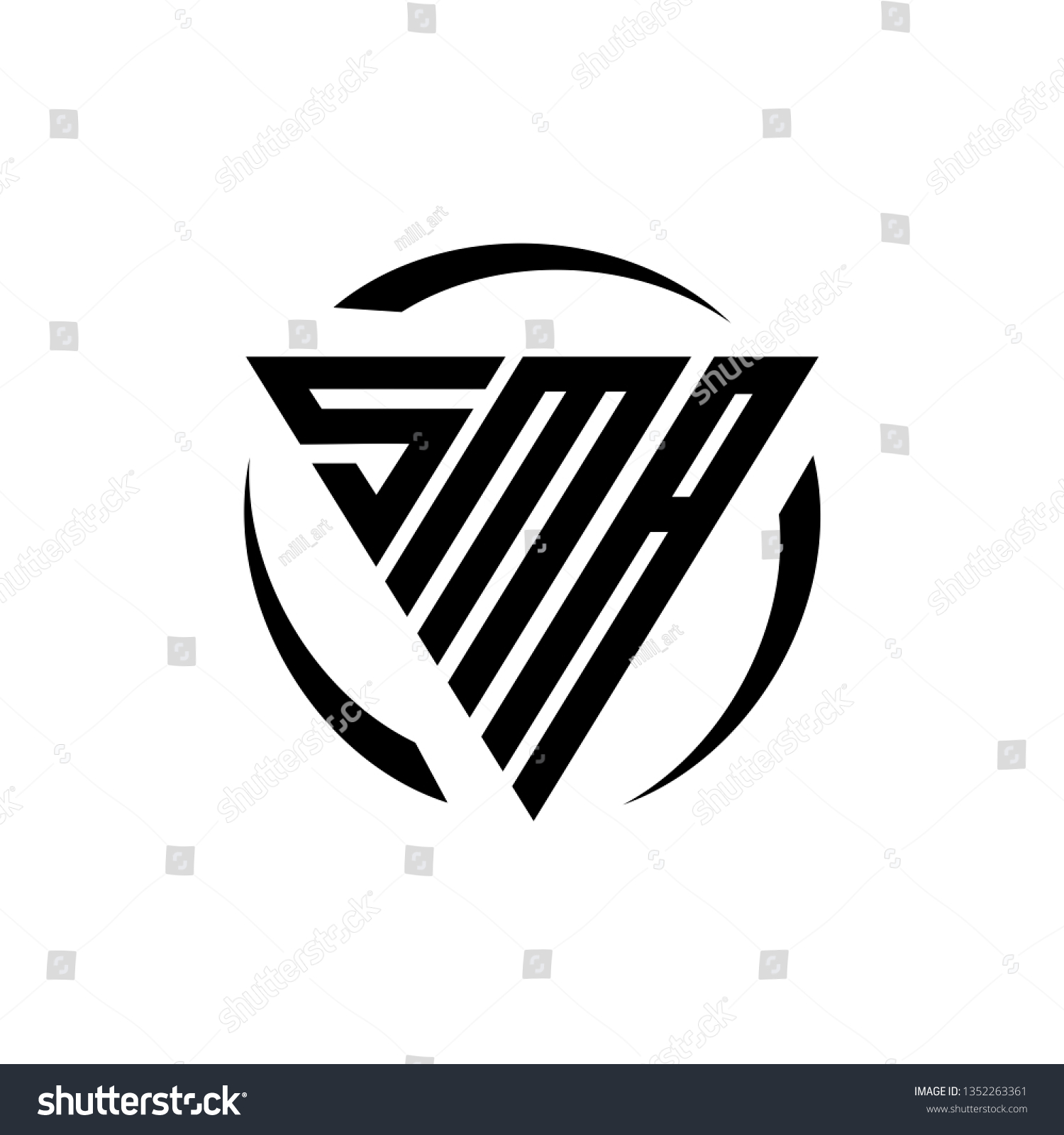 Initial Letter Sma Triangle Monogram Simple Stock Vector (Royalty Free ...