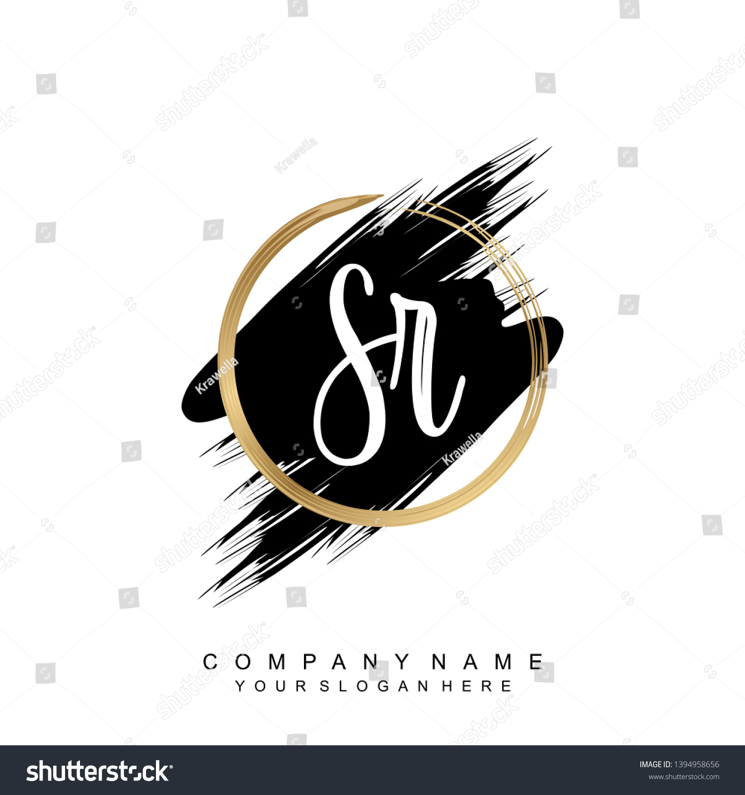 Initial Letter Sr Beautiful Handwriting Logo Stock Vector (Royalty Free ...