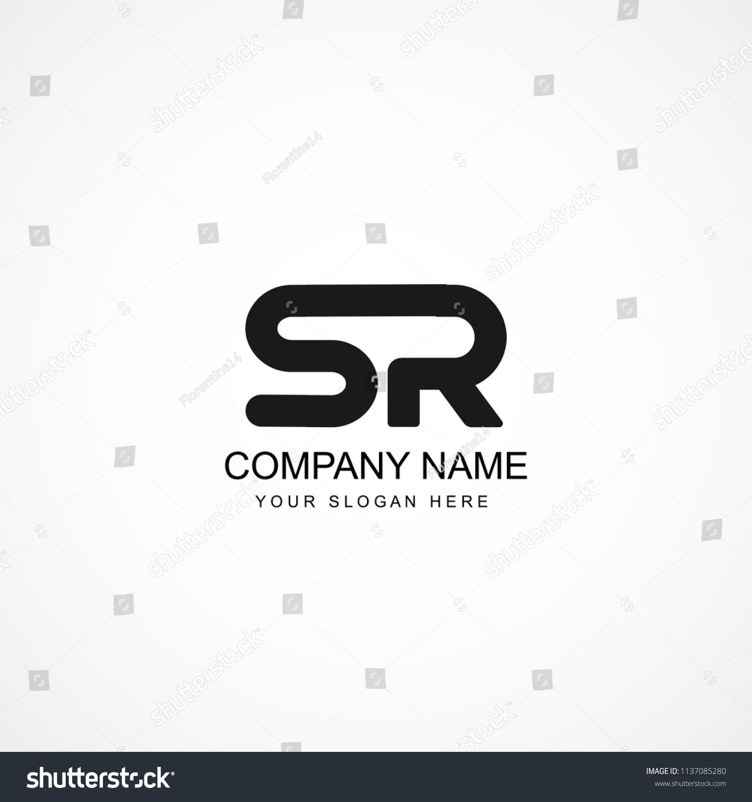 Initial Letter Sr Logo Template Design: vetor stock (livre de direitos ...