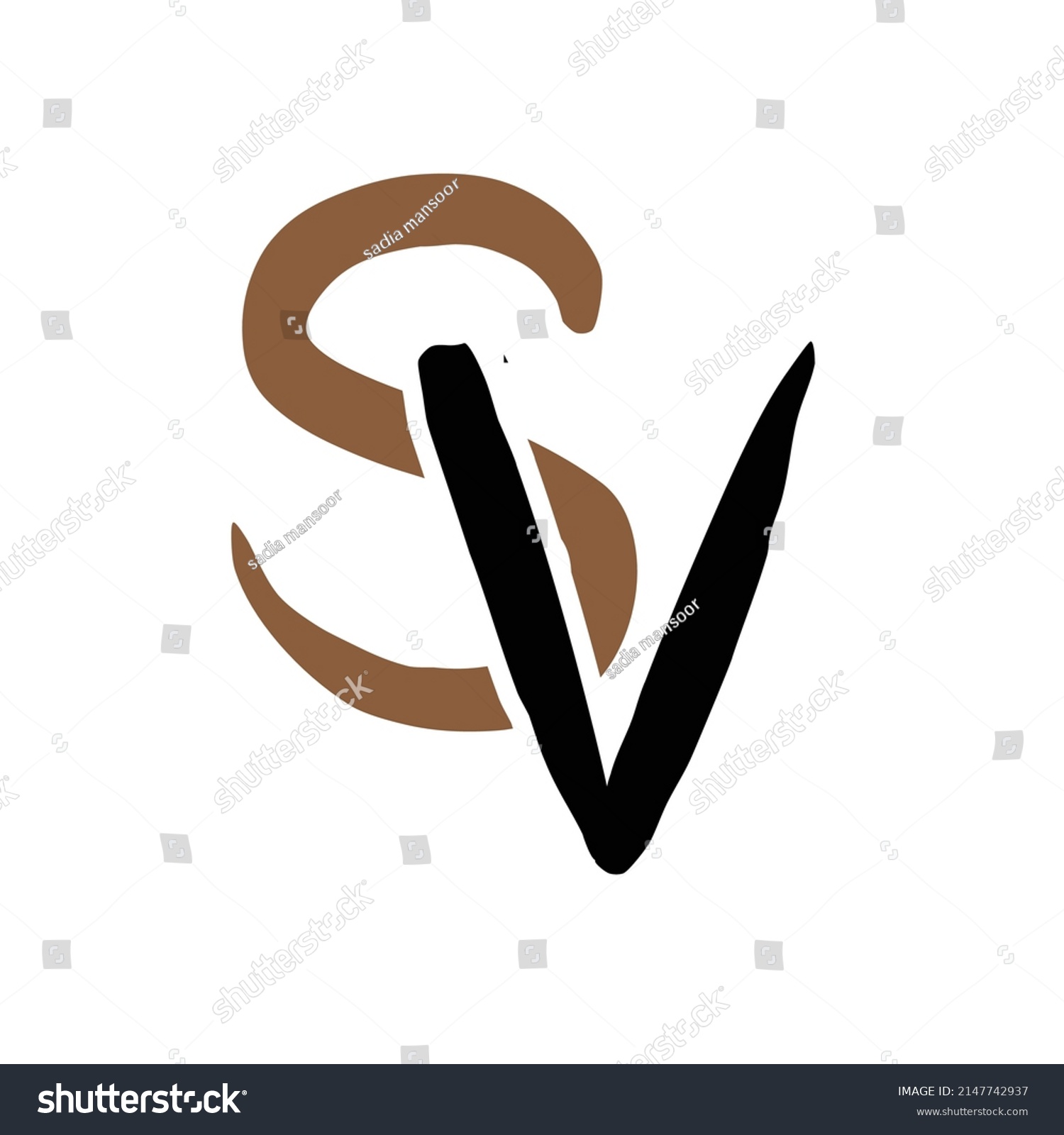 Initial Letter Sv Logo Design Stock Vector (Royalty Free) 2147742937 ...
