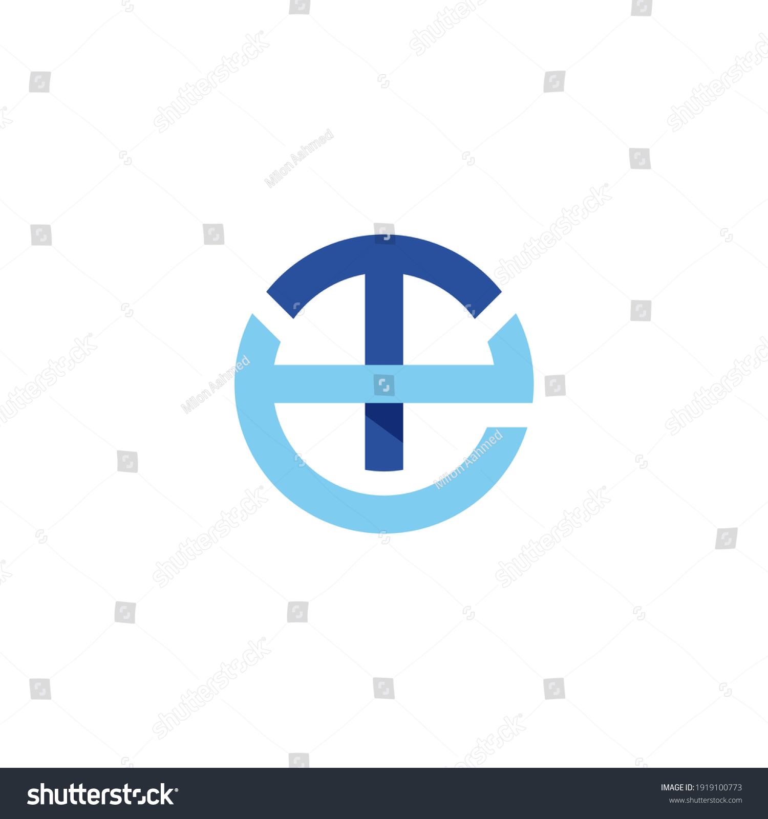 Initial Letter T E Rounded Shape Stock Vector (Royalty Free) 1919100773 ...