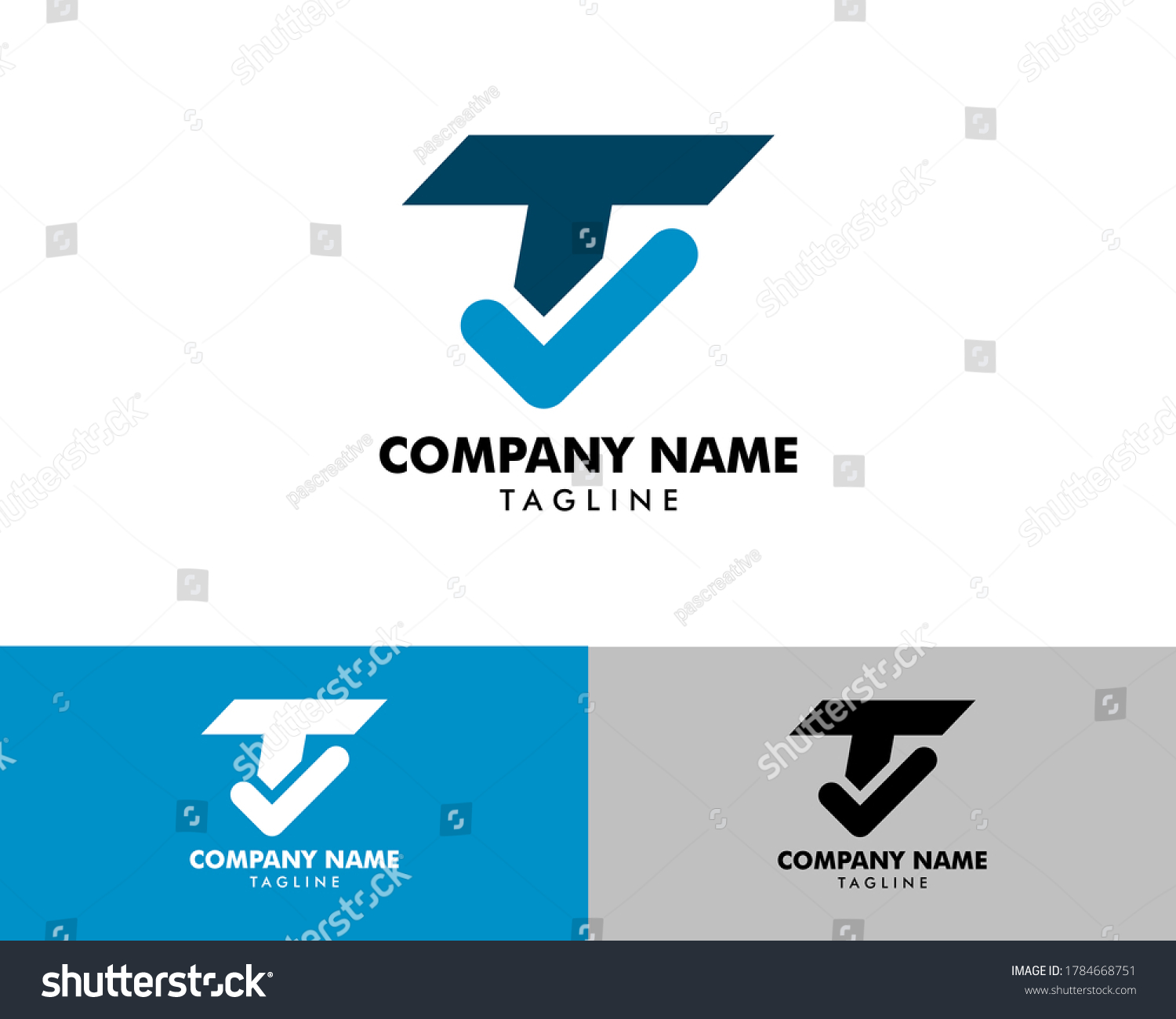 Initial Letter T Check Mark Logo Stock Vector (Royalty Free) 1784668751