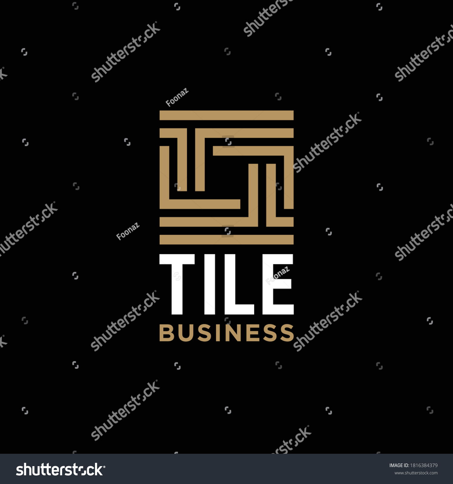 Initial Letter T Tile Square Line Stock Vector (Royalty Free ...