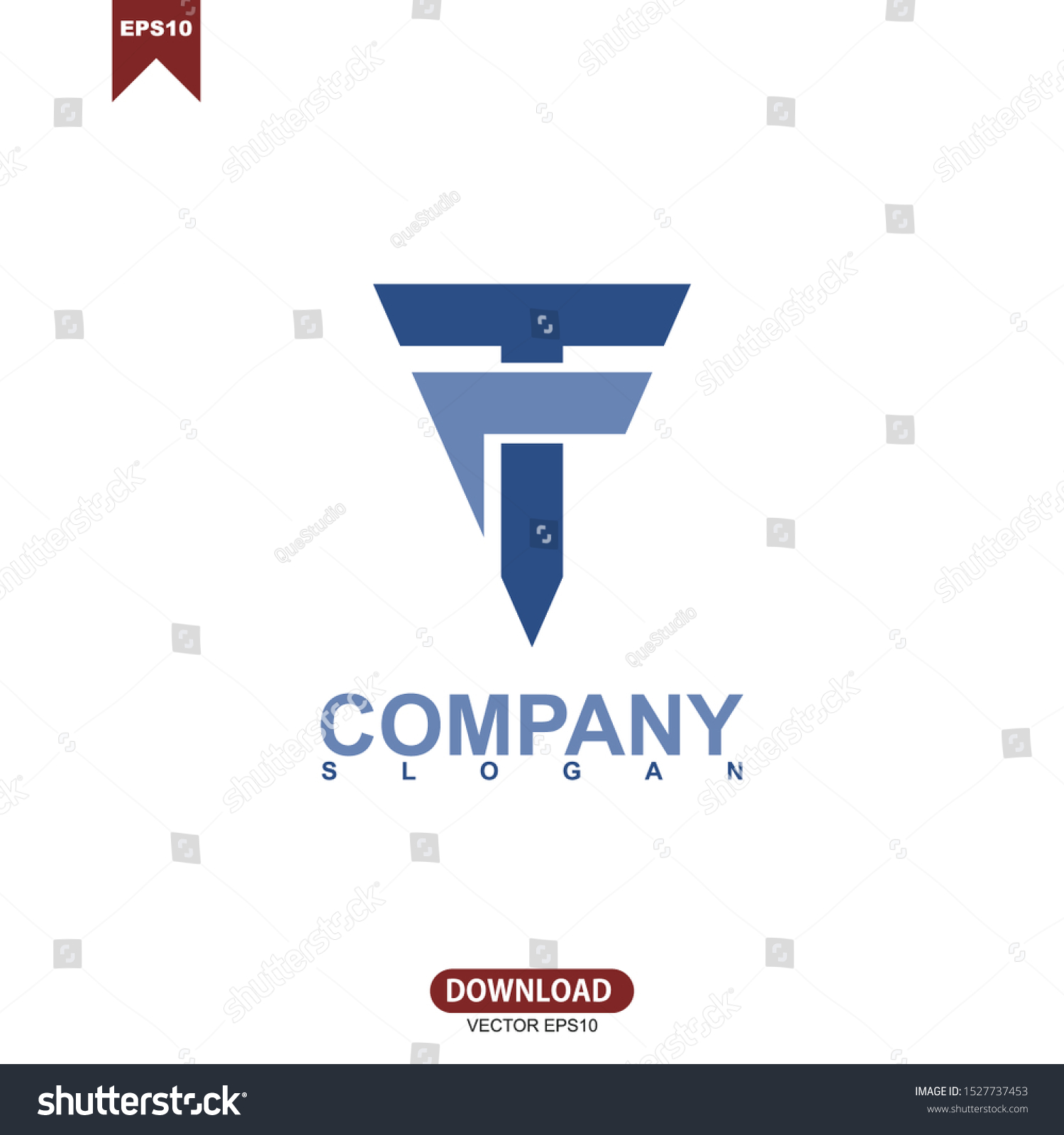 Initial Letter Tf Triangle Concept Logo Stock Vector (Royalty Free ...