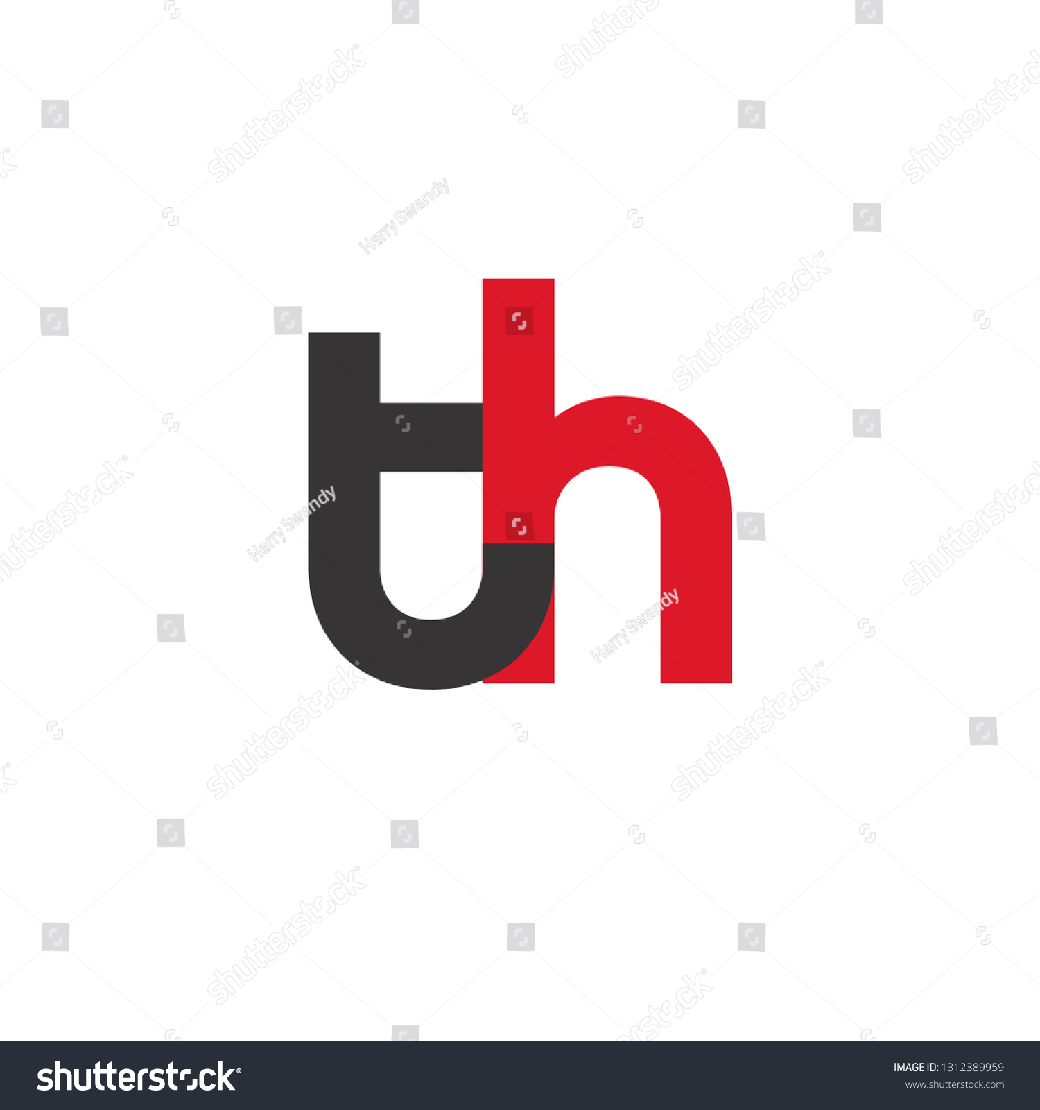 Initial Letter Th Linked Circle Lowercase Stock Vector (Royalty Free ...