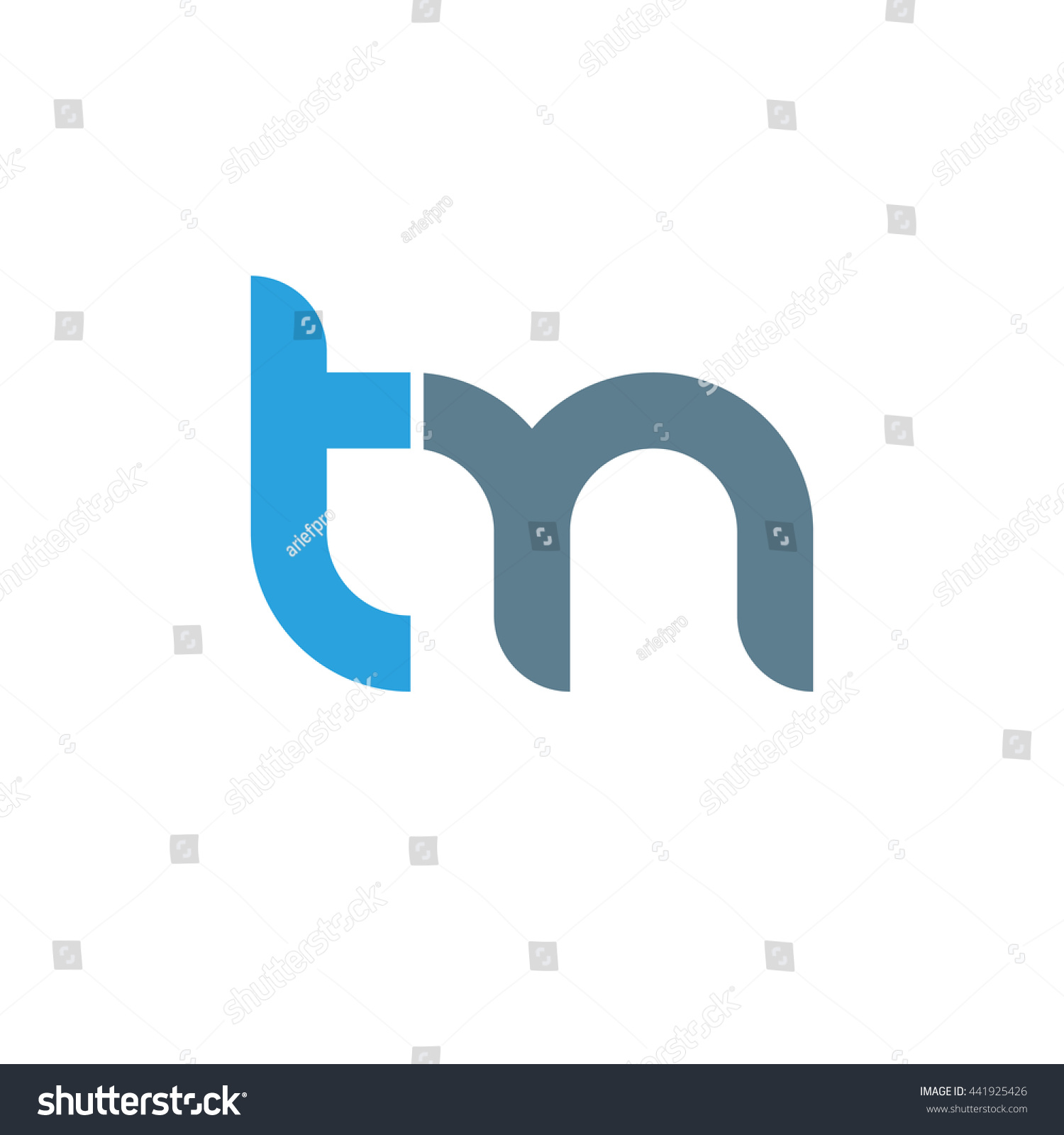 Initial Letter Tm Linked Round Lowercase Stock Vector (Royalty Free ...