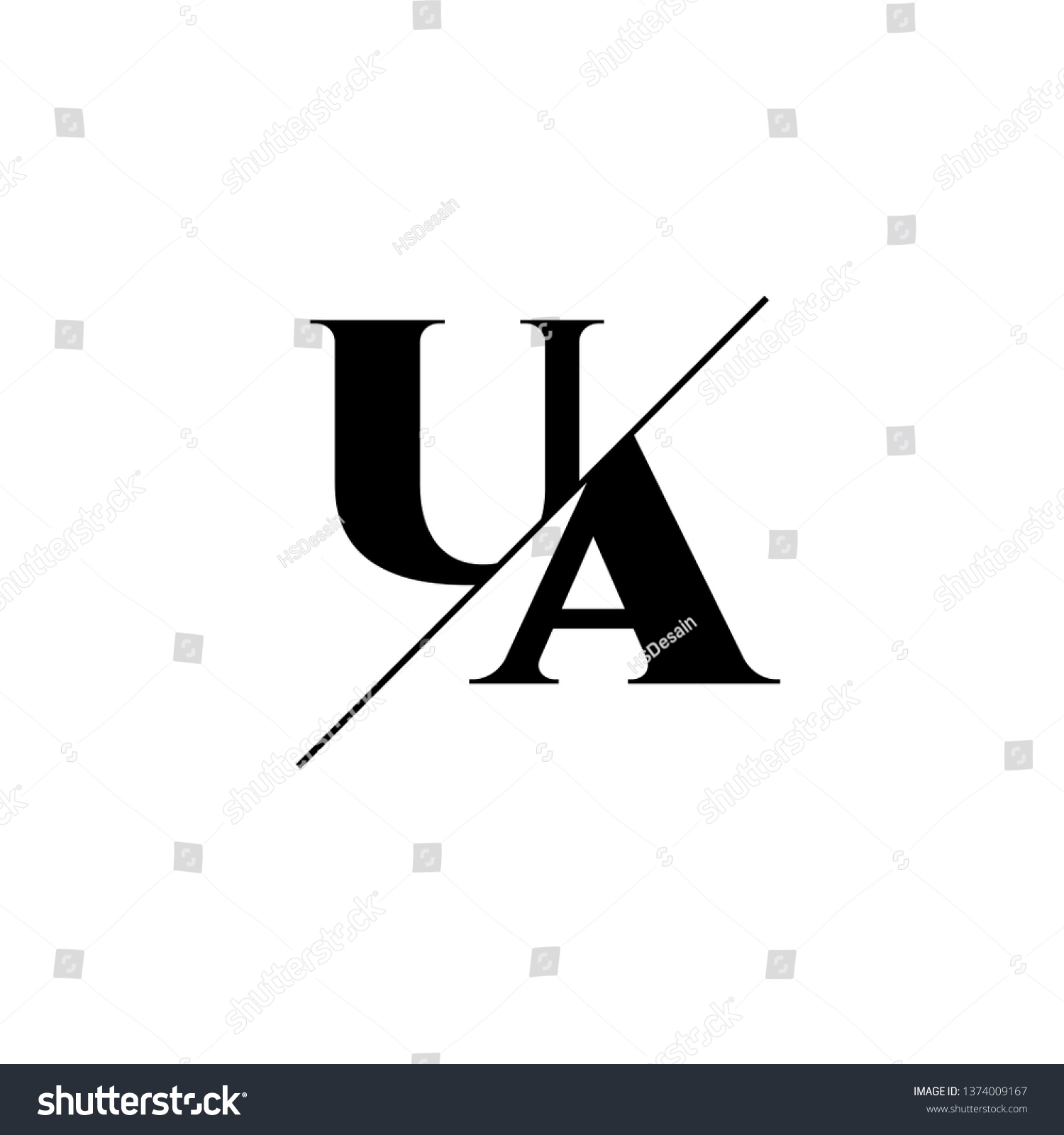 Initial Letter Ua Monogram Sliced Logo Stock Vector (Royalty Free ...