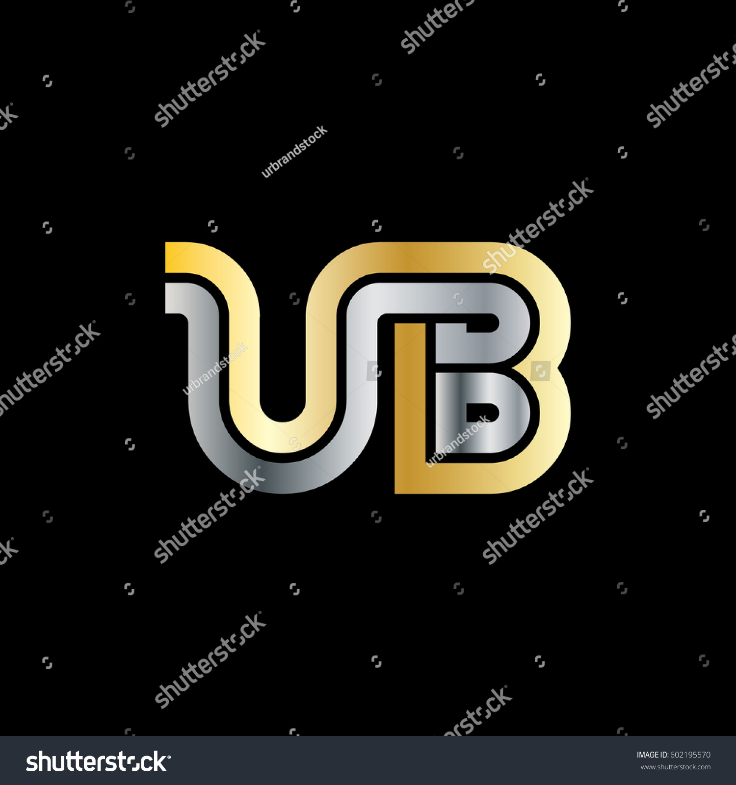 Initial Letter Ub Linked Design Logo Stock Vector (Royalty Free) 602195570