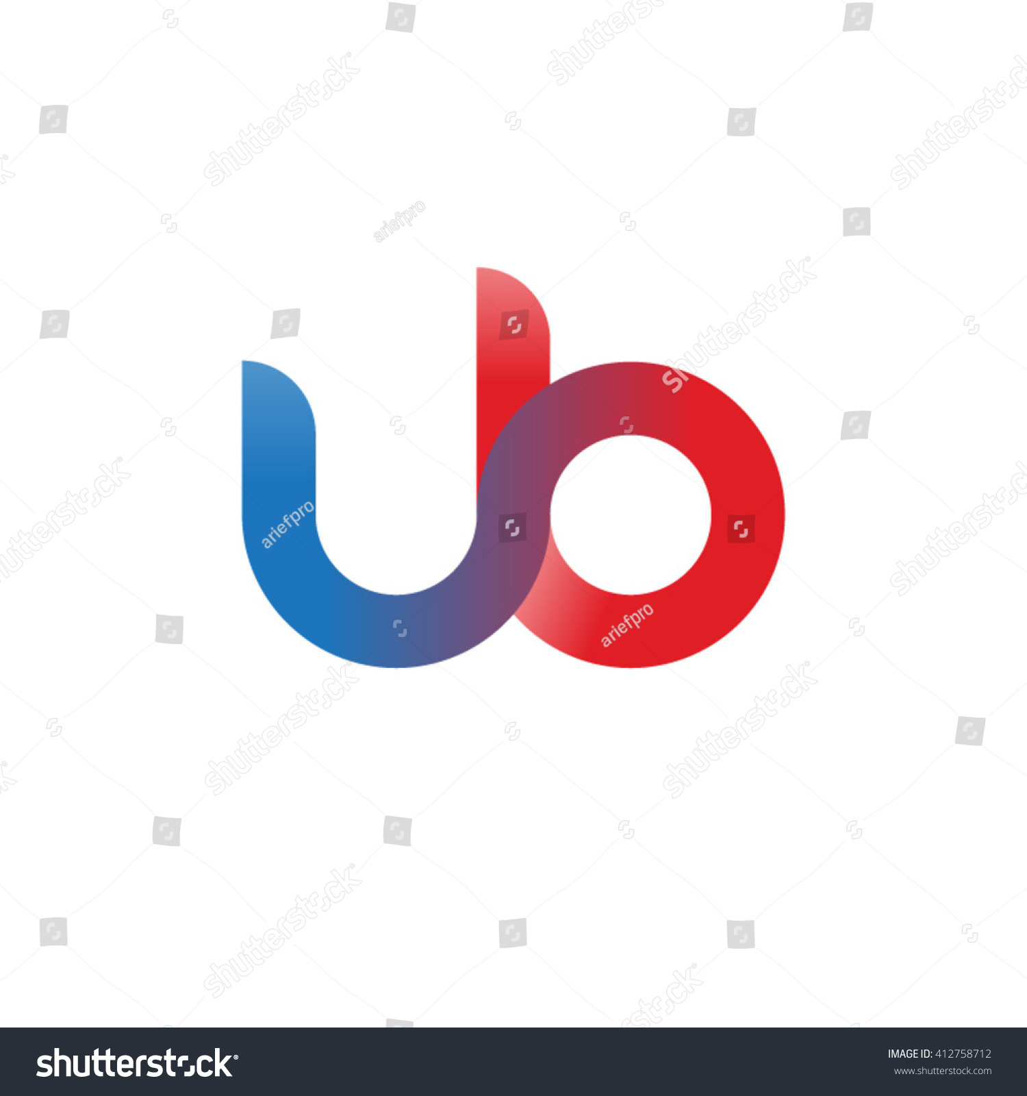 Initial Letter Ub Linked Round Lowercase Stock Vector (Royalty Free ...