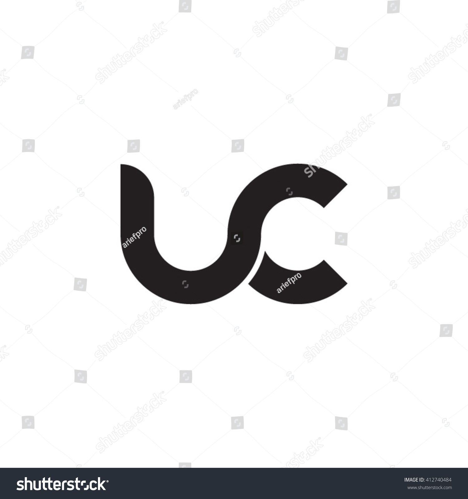 Initial Letter Uc Linked Round Lowercase Stock Vector (Royalty Free ...