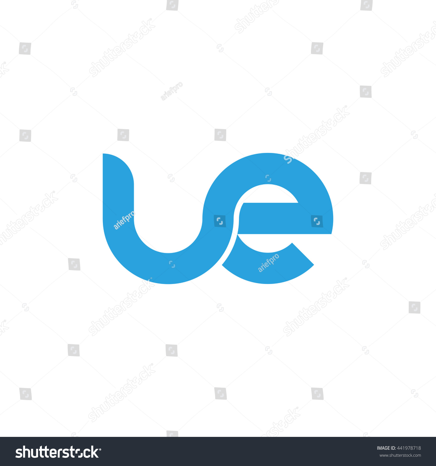 Initial Letter Ue Linked Round Lowercase Stock Vector (Royalty Free ...